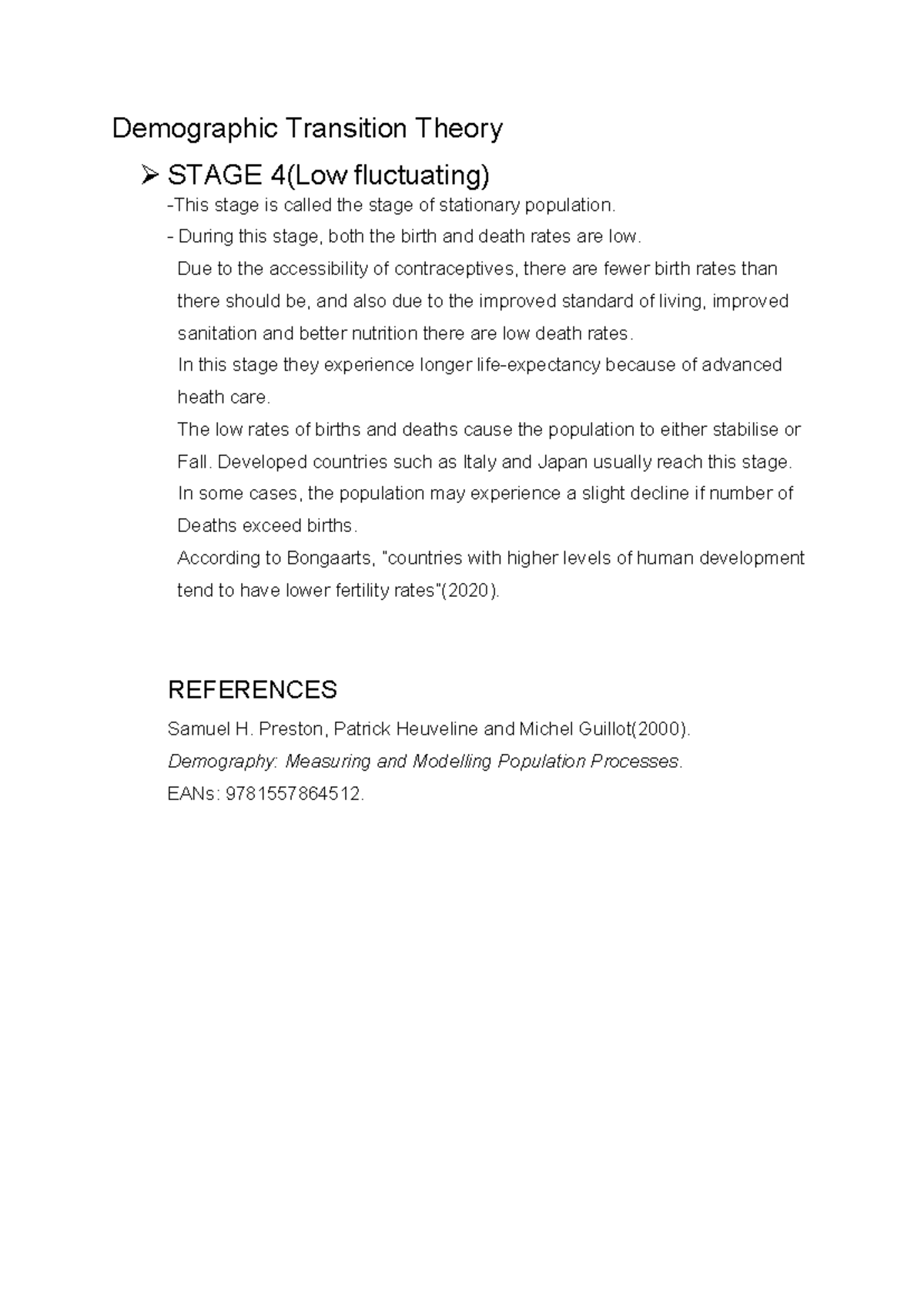Stage 4 - SOCIOLOGY STUDENT - Demographic Transition Theory STAGE 4(Low ...