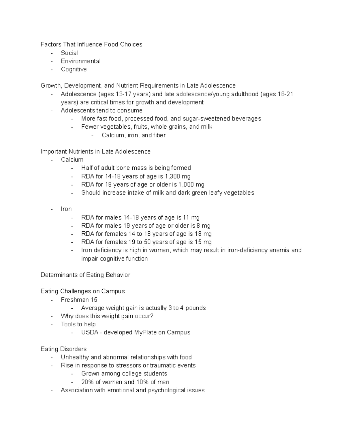 19-Chapter 19 College Years NTDT200 - Factors That Influence Food ...