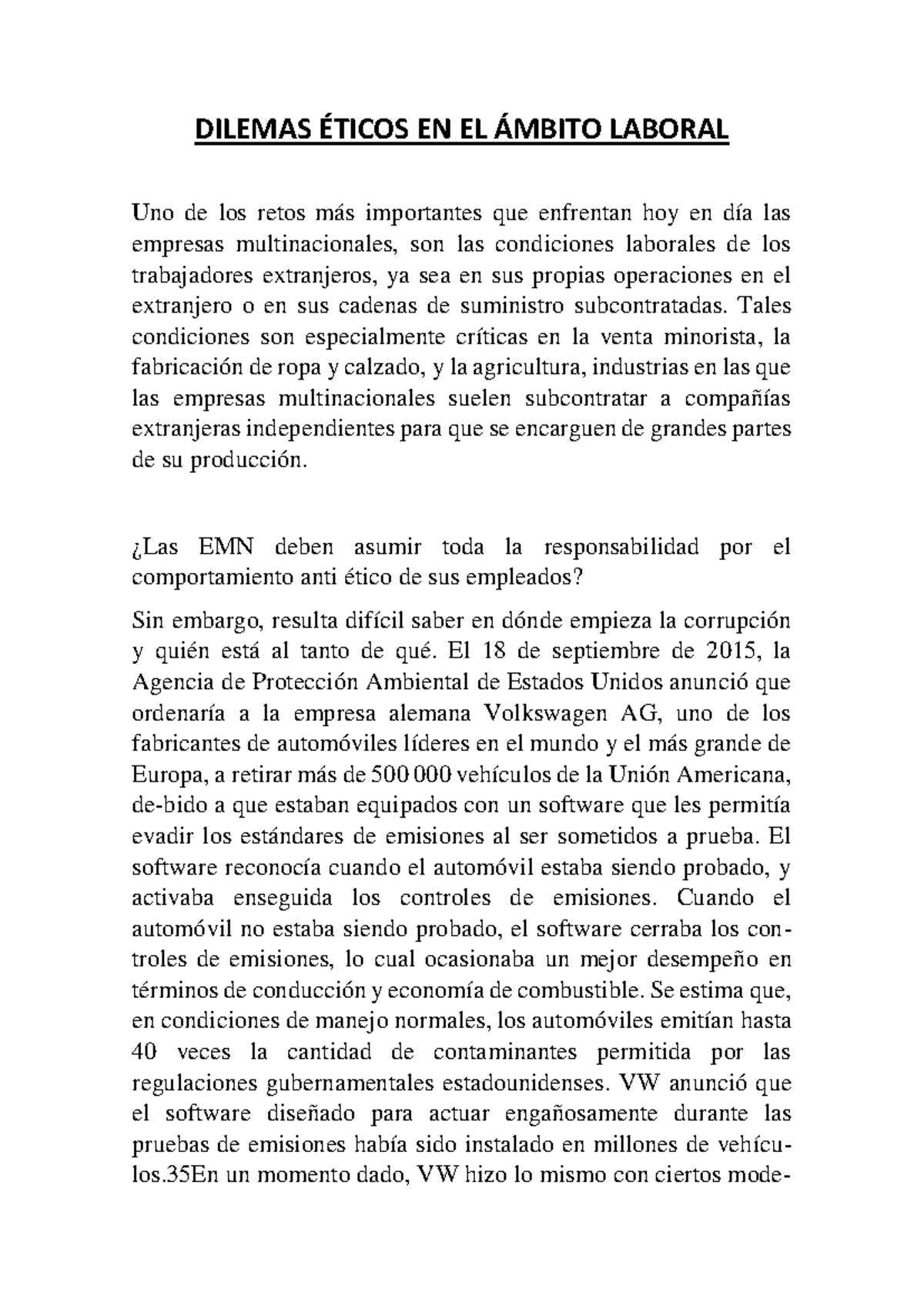 Dilemas Éticos EN EL Ámbito Laboral - DILEMAS ÉTICOS EN EL ÁMBITO ...