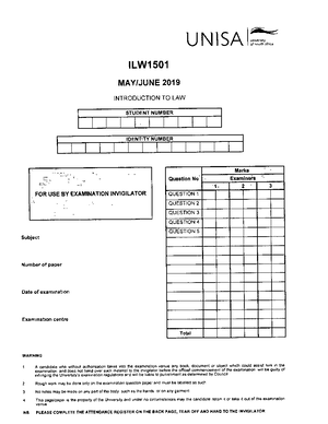 ILW Tutorial Letter - Study material - ILW1501 - Studocu