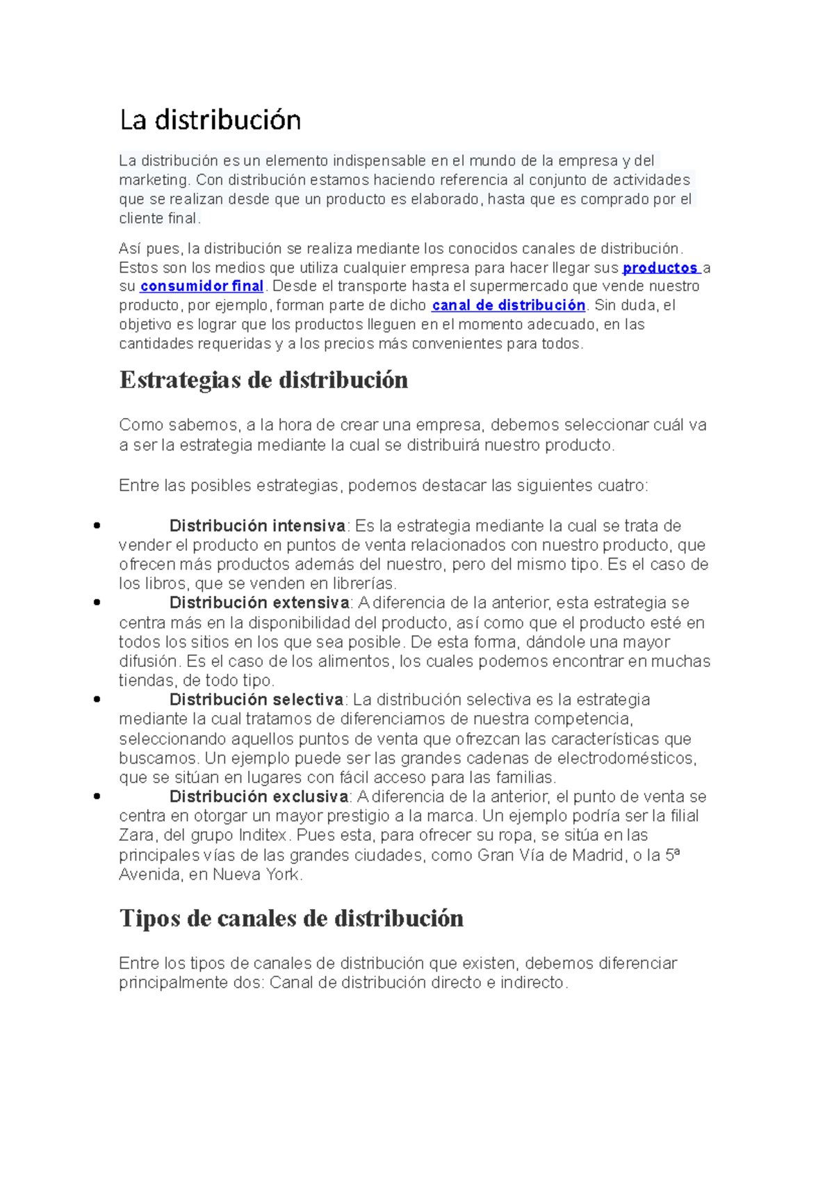 La distribución - nbvyrd - La distribución La distribución es un ...