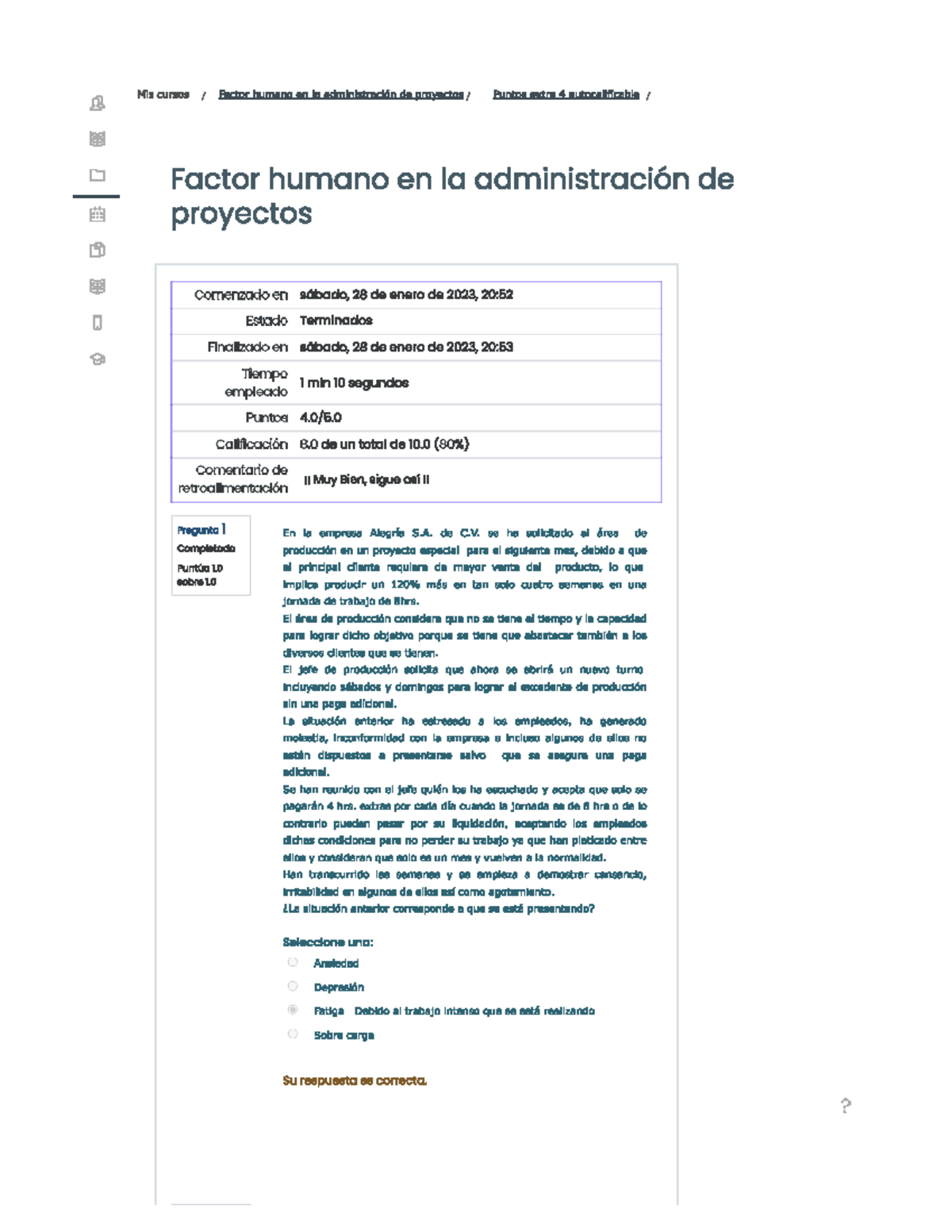Factor Humano EN LA Administracion DE Proyectos PE 4 - Contabilidad administrativa - Studocu