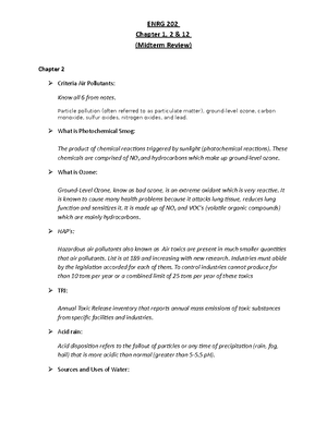Engrfinalreview - final review - ENGR 202 FINAL REVIEW What is the environment? - Aggregate of ...