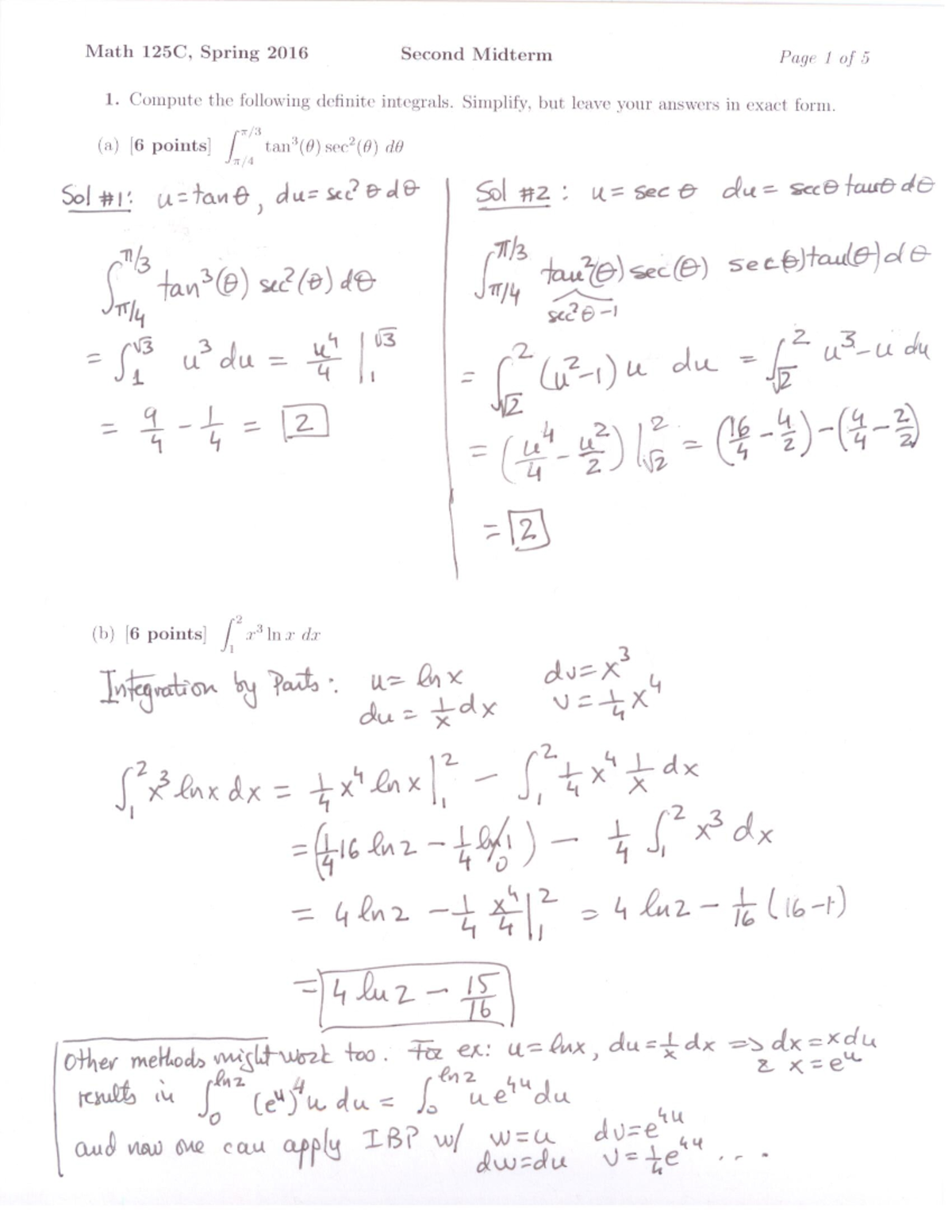 Exam Spring 2016, answers - MATH125 - Studocu
