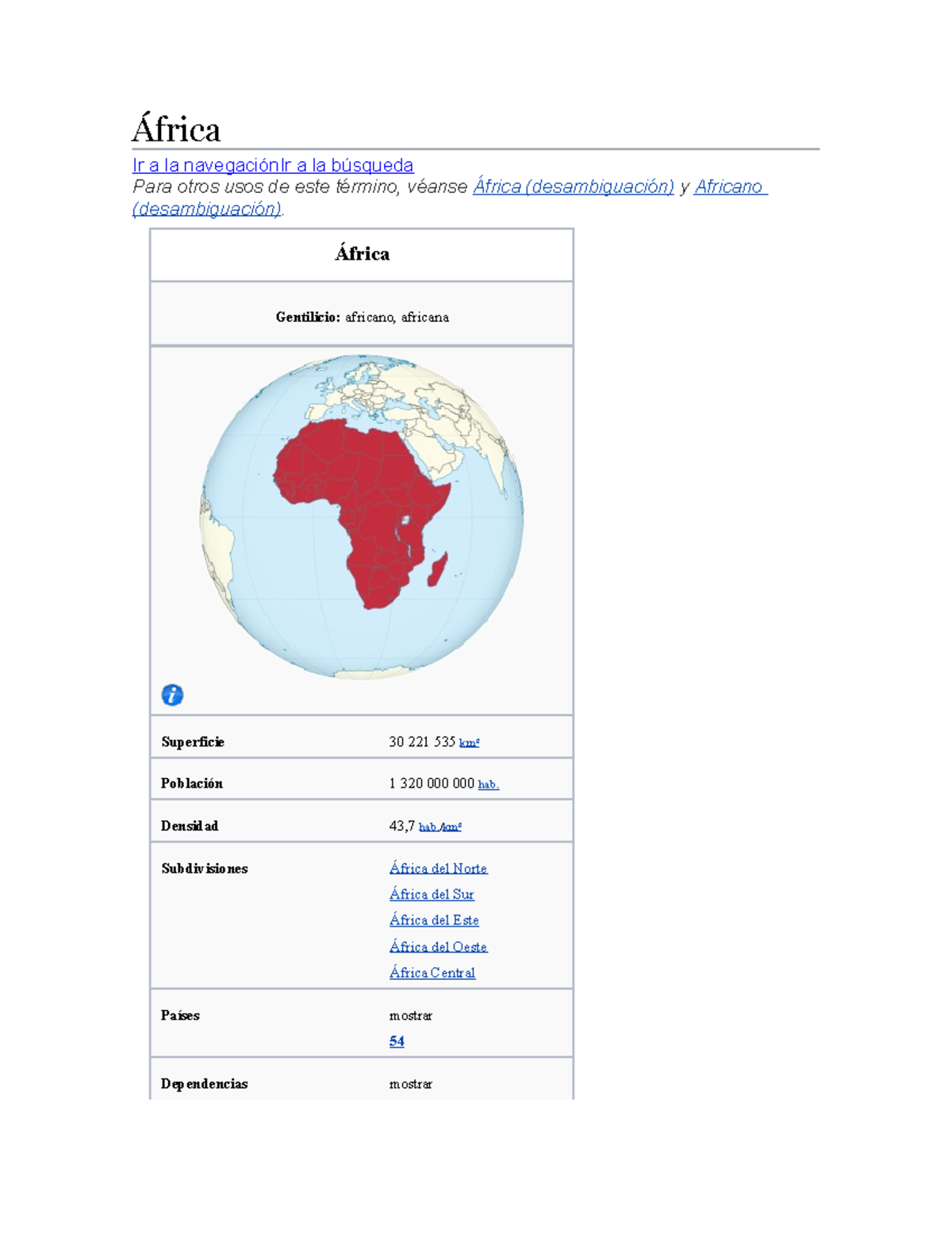 África y mas - ninguna - África Ir a la navegaciónIr a la búsqueda Para ...