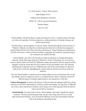 ENG 130 Module Two Reading Response resubmit - ENG 130 Module Two ...