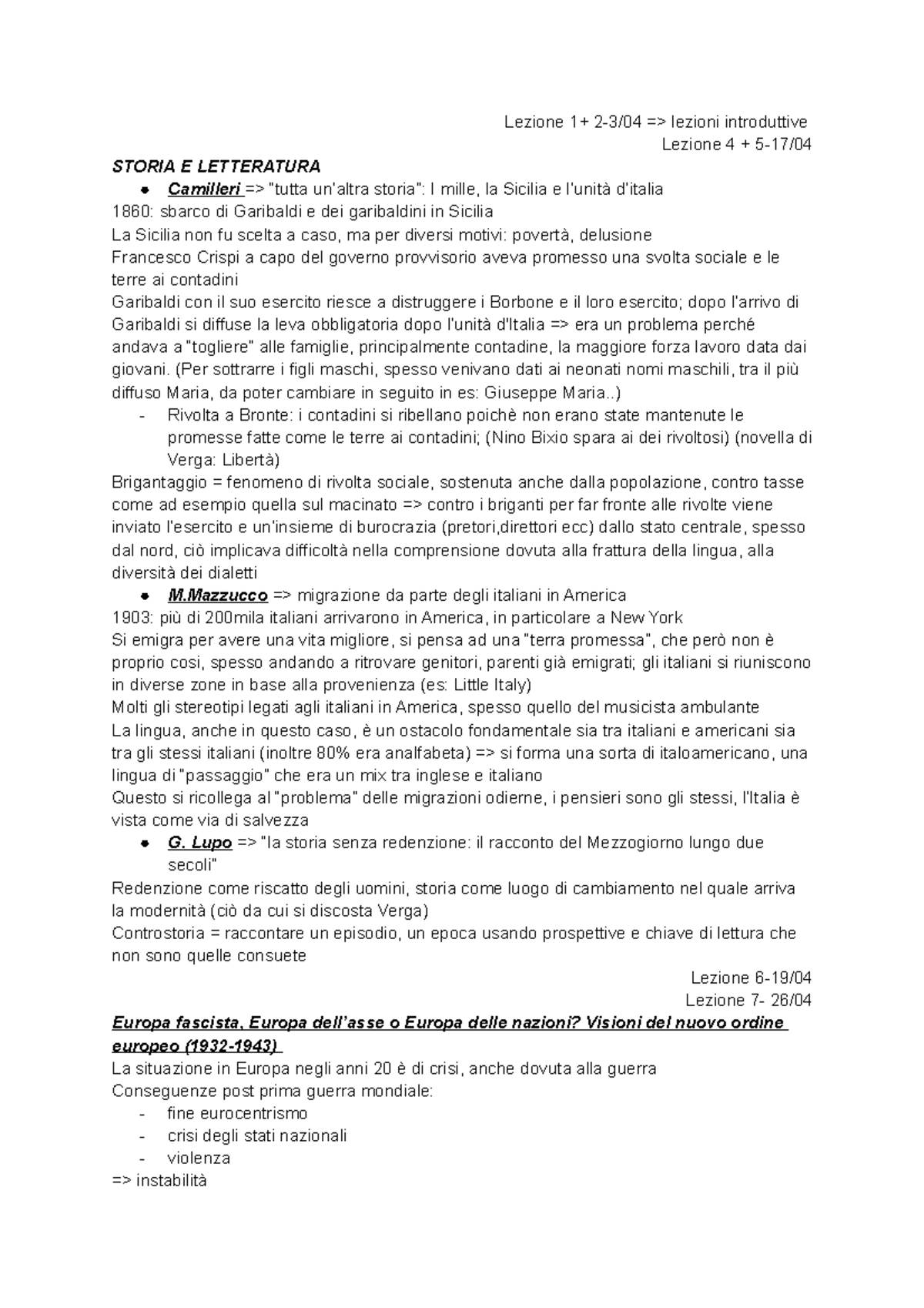 Storia contemporanea - Lezione 1+ 2-3/04 => lezioni introduttive ...