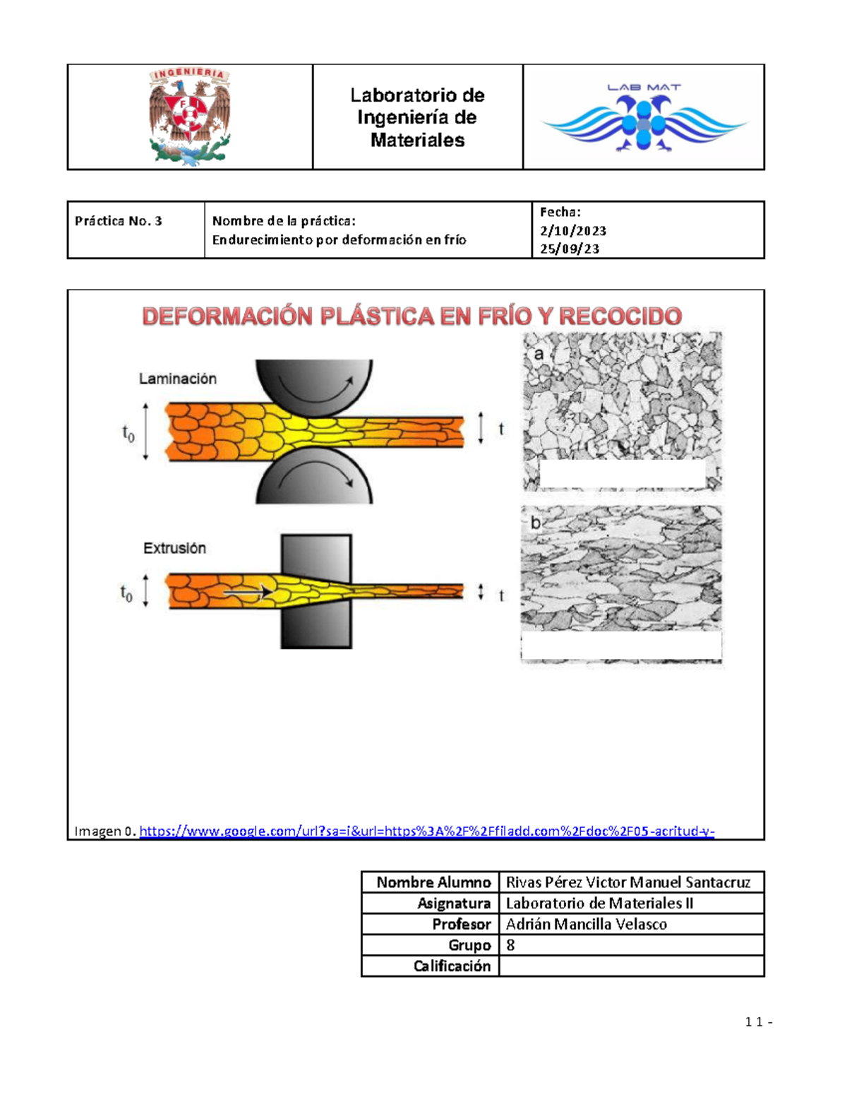 Endurecimiento en metales - Laboratorio de Ingeniería de Materiales ...