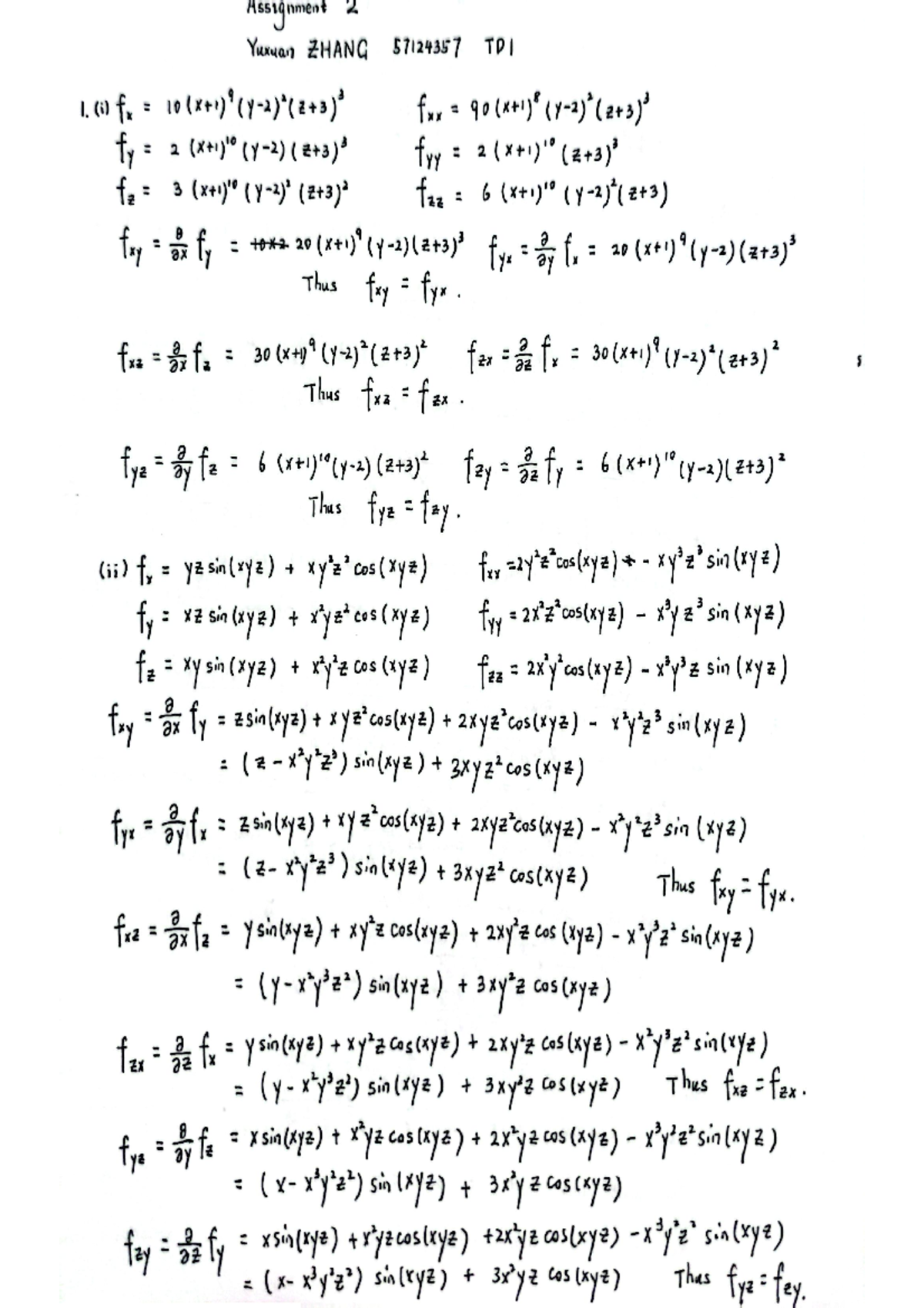 Assignment 2 - Multi-variable calculus - Studocu