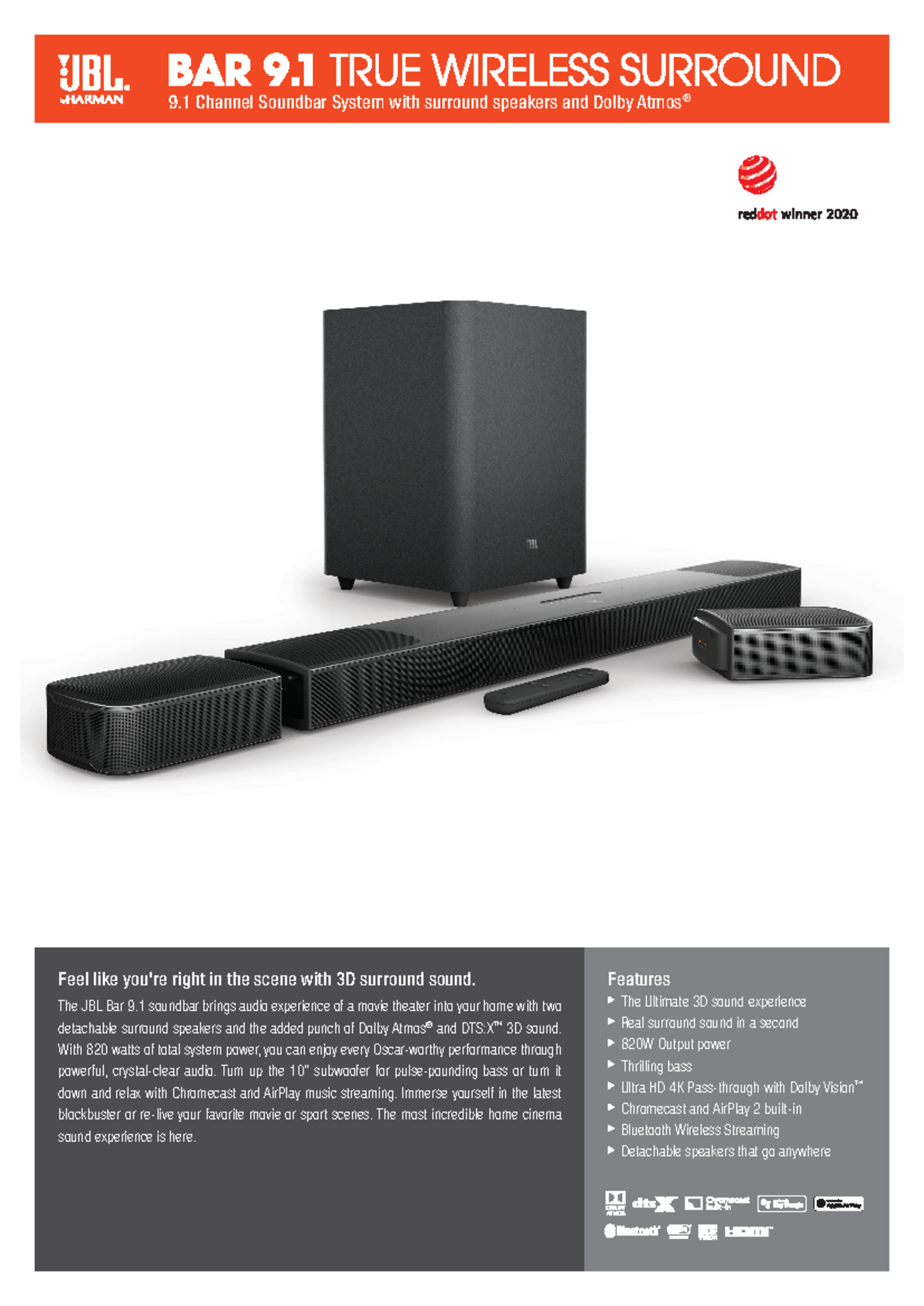 JBL Bar 9 - Bouwen - Feel like you're right in the scene with 3D ...