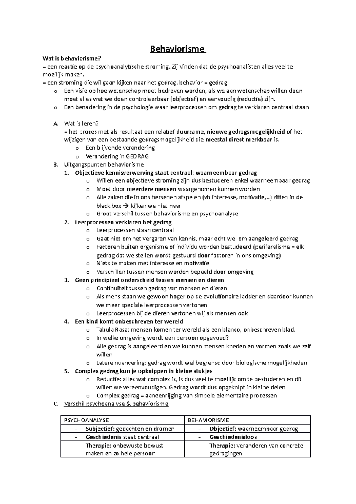Behaviorisme - hco - Behaviorisme Wat is behaviorisme? = een reactie op ...