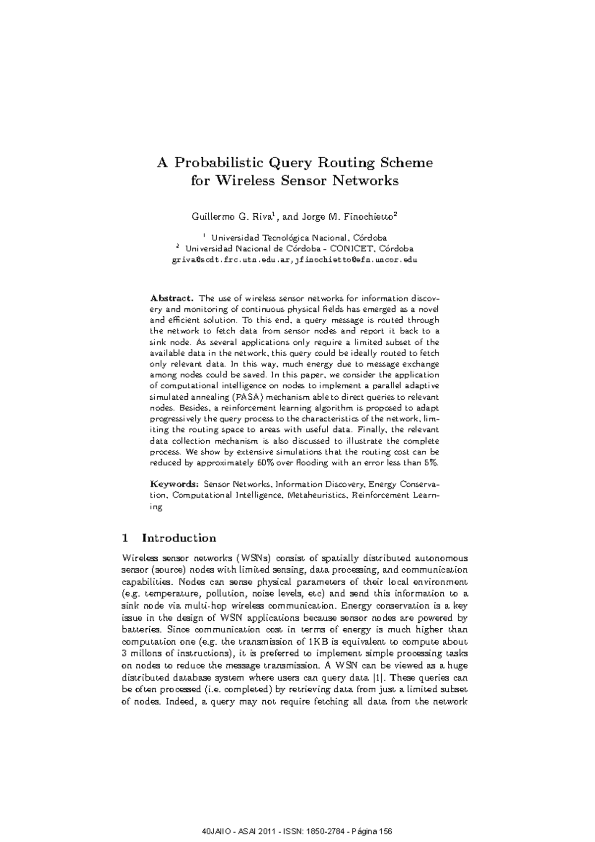 Documento completo.pdf-PDFA - A Probabilistic Query Routing Scheme for Wireless Sensor Networks ...
