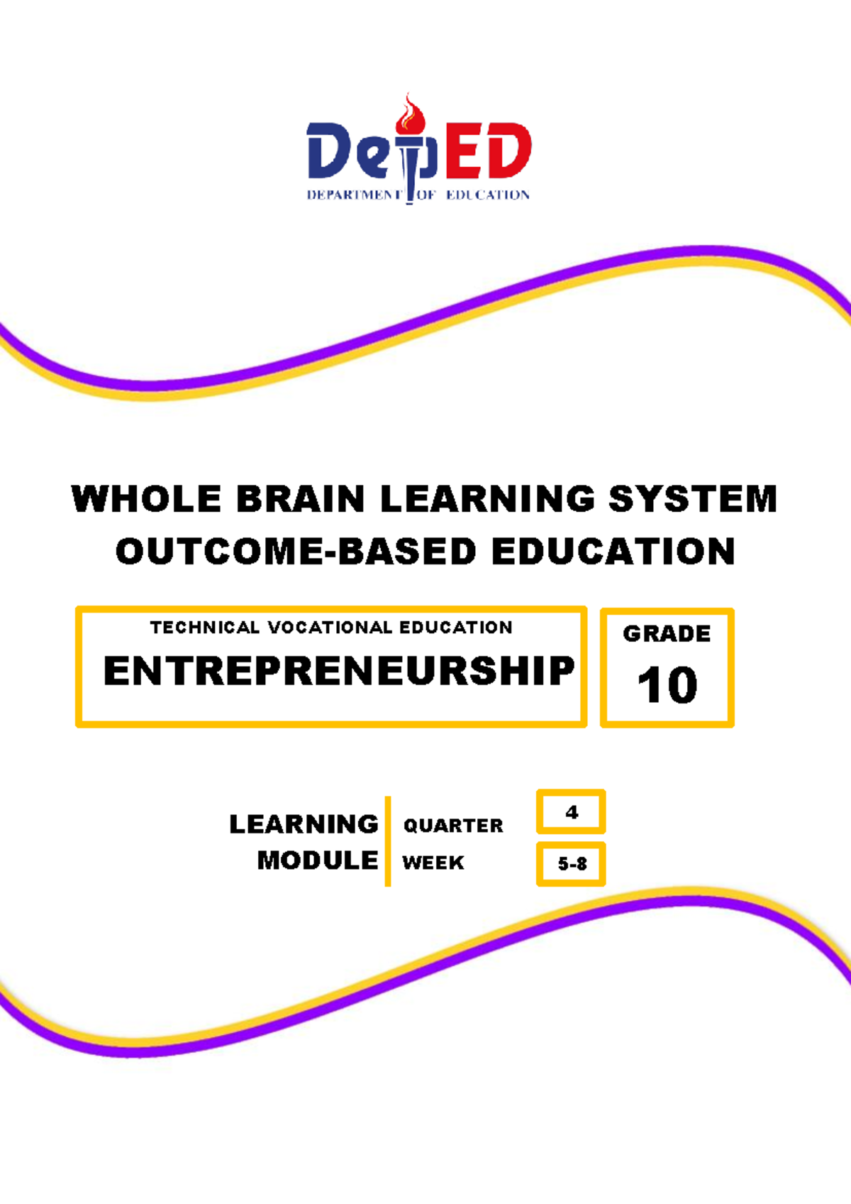 Grade 10 Entrepreneurship TVE Q4WK5 8 MRM - WHOLE BRAIN LEARNING SYSTEM ...