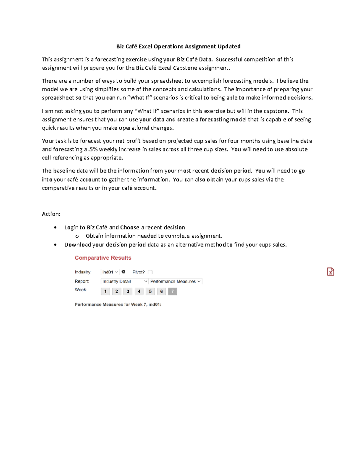 Biz Cafe Operation Excel Assignment Instructions Auto 1-1 - Biz Café ...