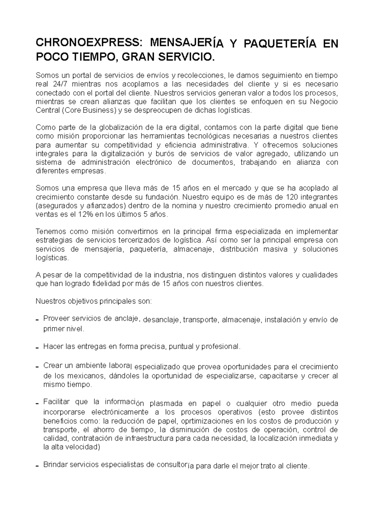 Politicas Y Aceptacion - CHRONOEXPRESS: MENSAJERÍA Y PAQUETERÍA EN POCO ...