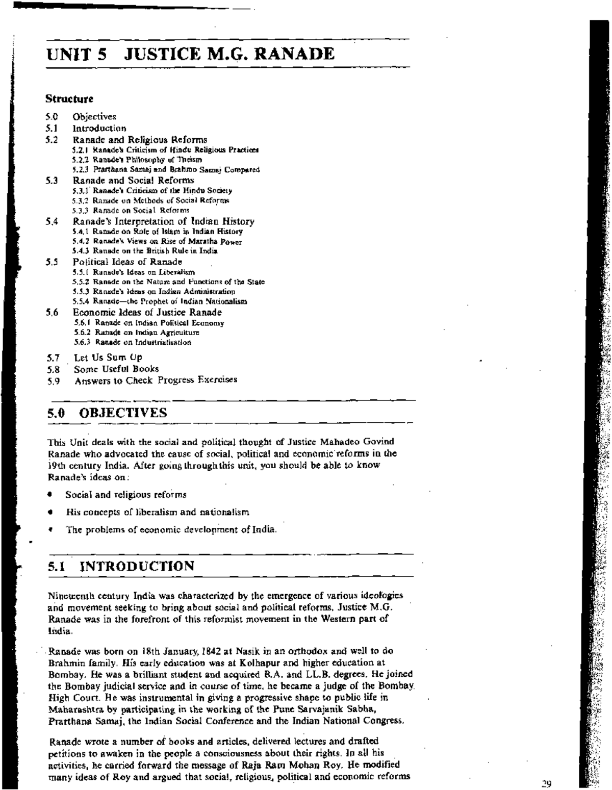 Unit-5 - Easy to read - UNIT 5 JUSTICE M. RANADE Structure 5 Objectives ...