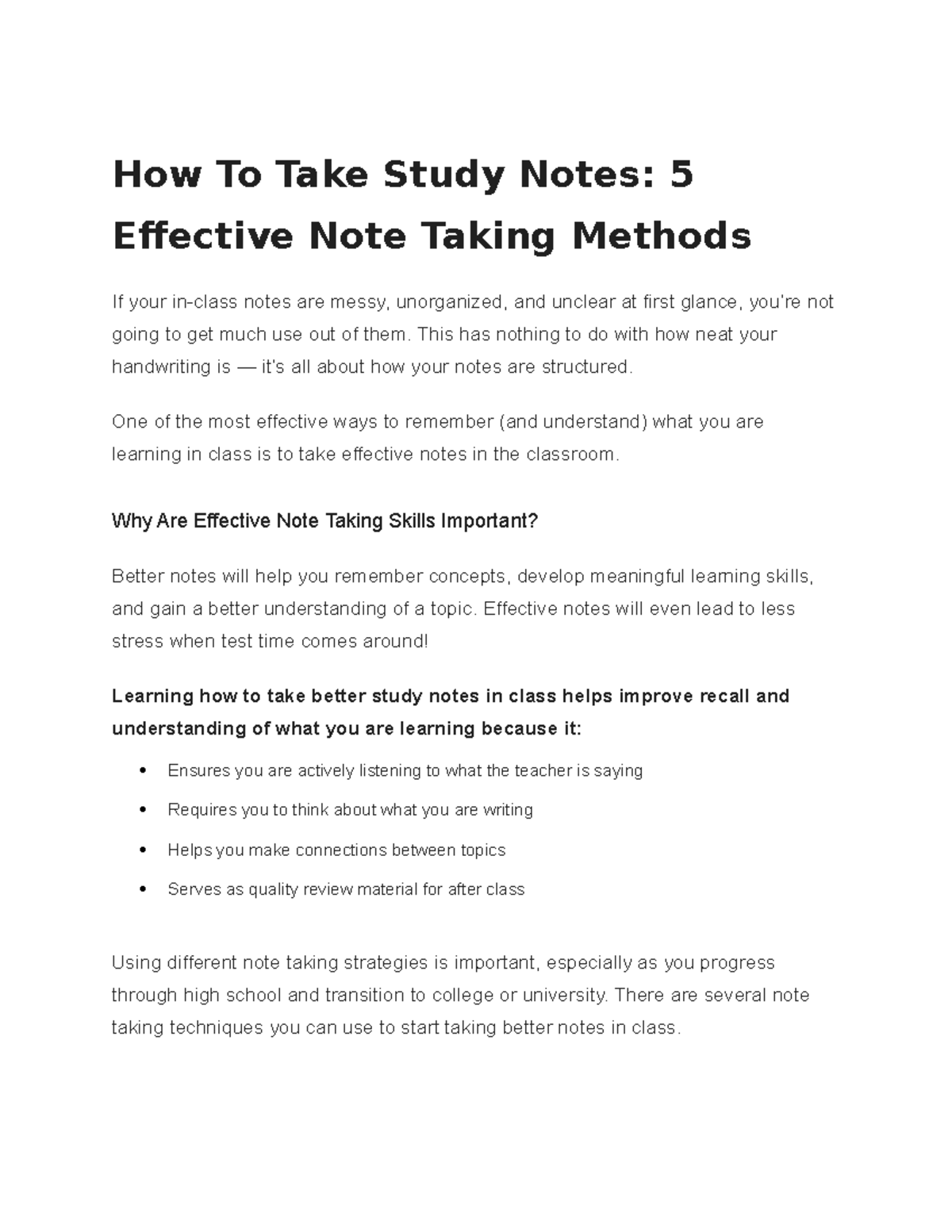 How To Take Study Notes - This has nothing to do with how neat your ...