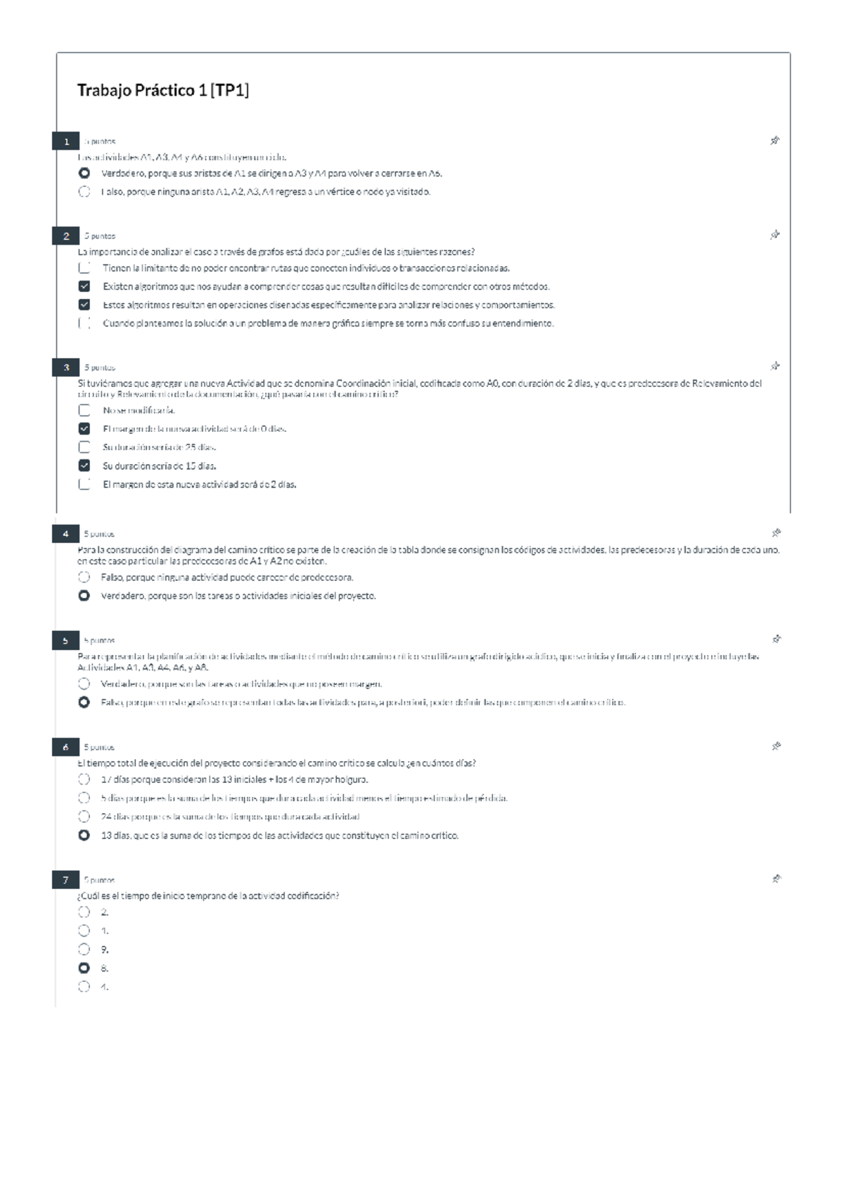 TP1- Algoritmos y Estructuras de Datos II - Trabajo Práctico 1 1 5 puntos Las actividades A1, A3 ...