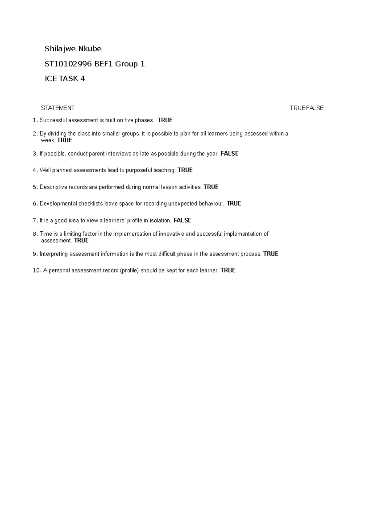 Ice task 4 - Ice task - Shilajwe Nkube ST10102996 BEF1 Group 1 ICE TASK ...