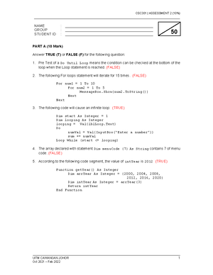 CSC301Feb22Qu Set 1 - notes - UNIVERSITI TEKNOLOGI MARA FINAL ...