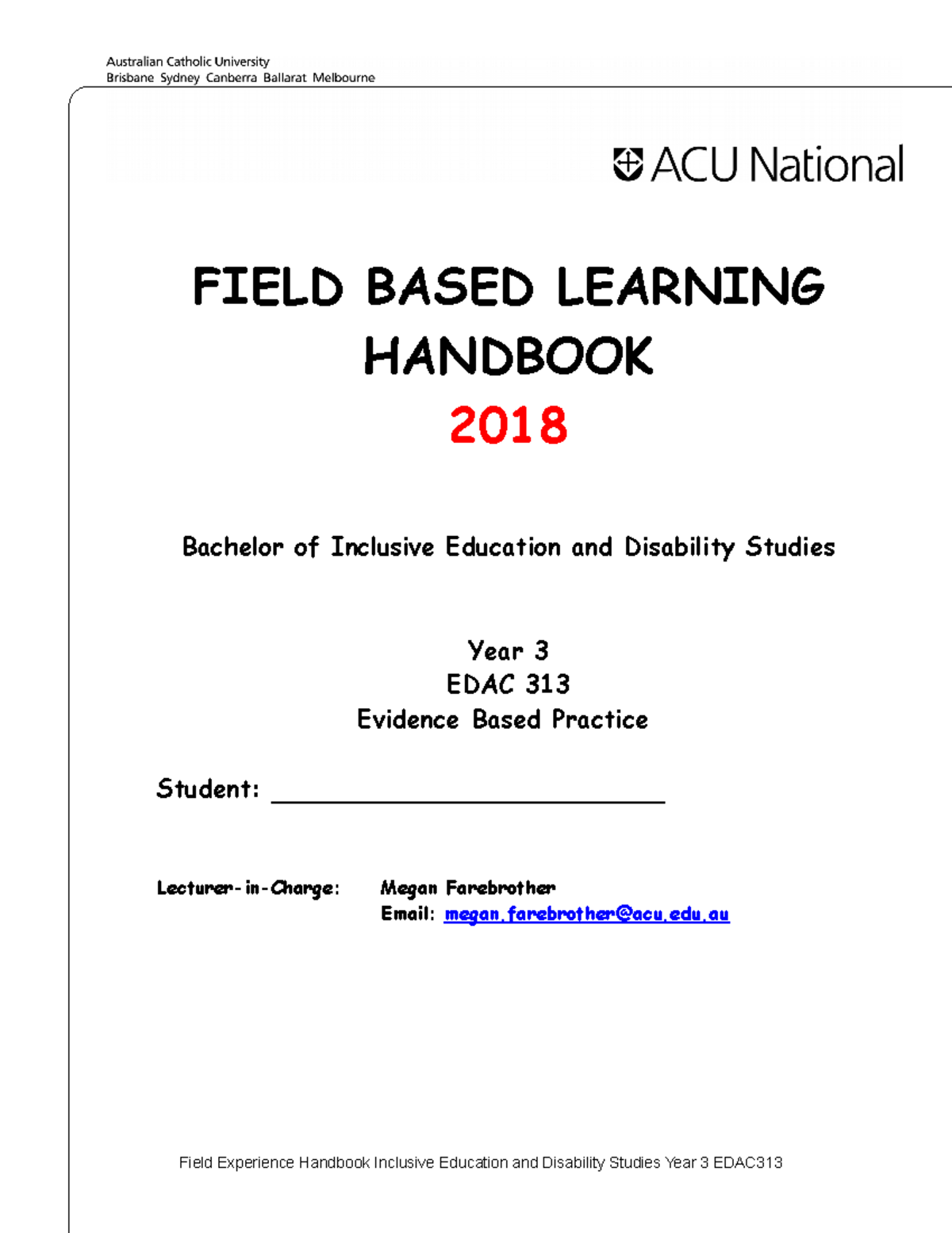 Field Based Learning Handbook 2018 final - FIELD BASED LEARNING ...