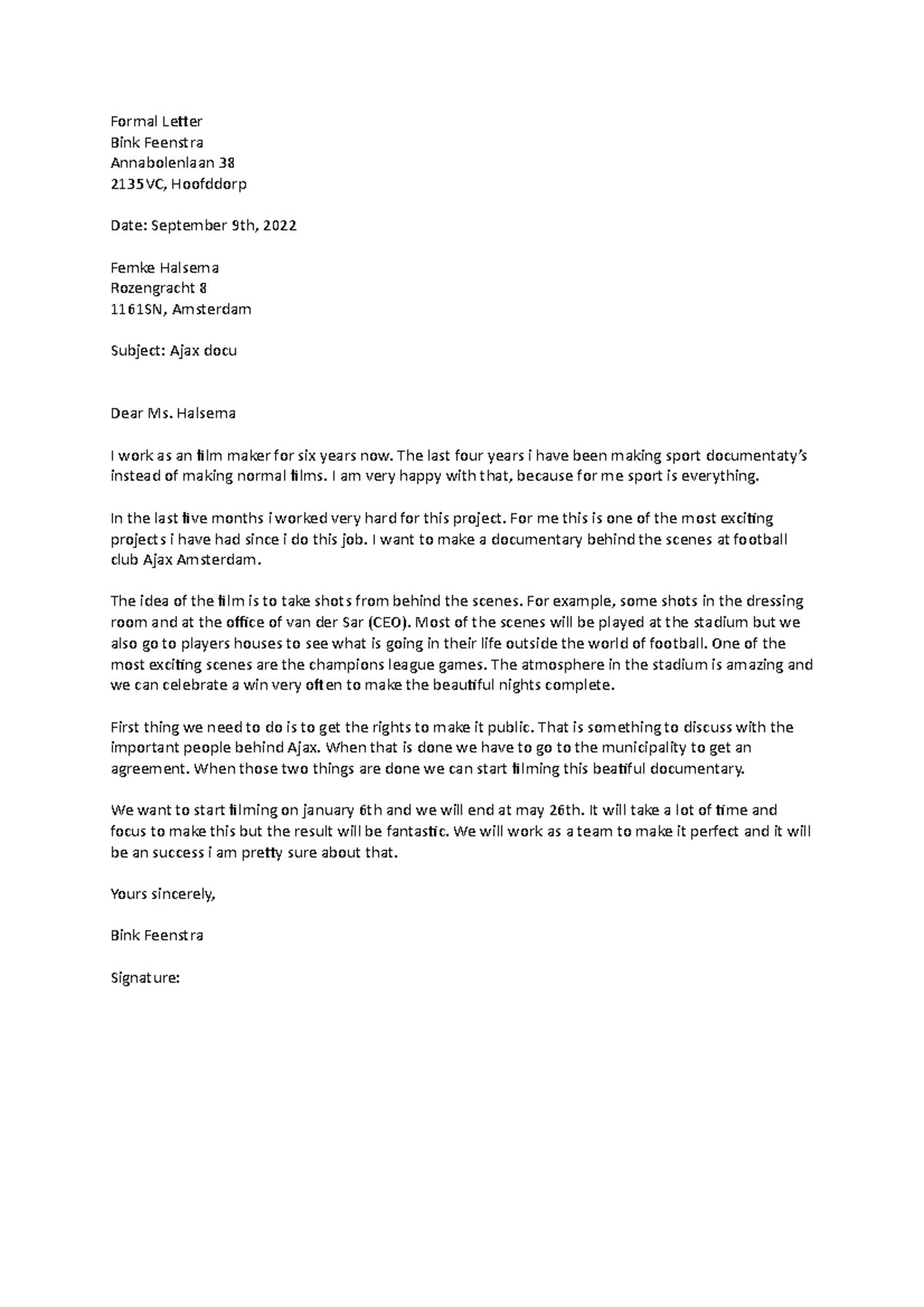 Kopie van Formal Letter - Formal Letter Bink Feenstra Annabolenlaan 38 ...