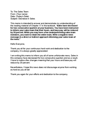 Chapter 7 assignment - (Your address & date go here) (Prof. Name ...