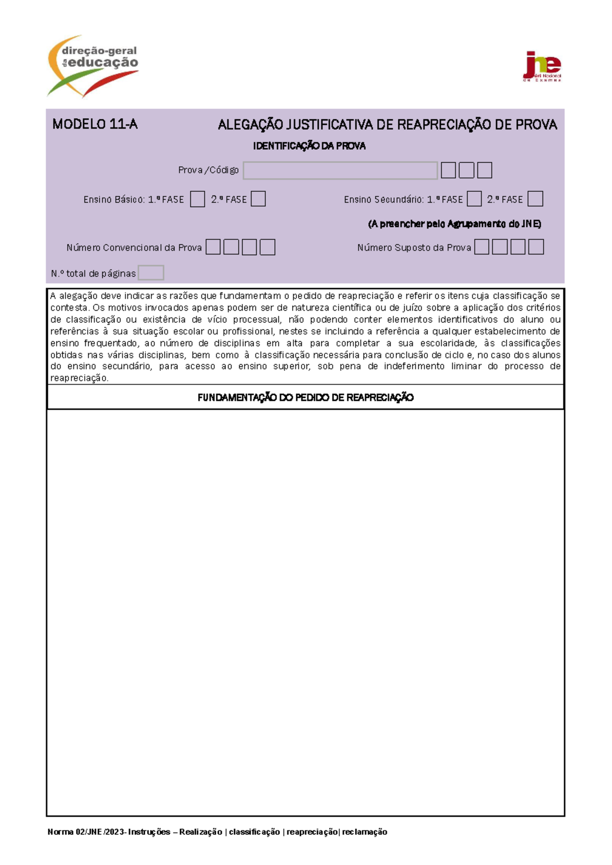 Modelo 11-a 2023 editavel 0 - A alegação deve indicar as razões que ...