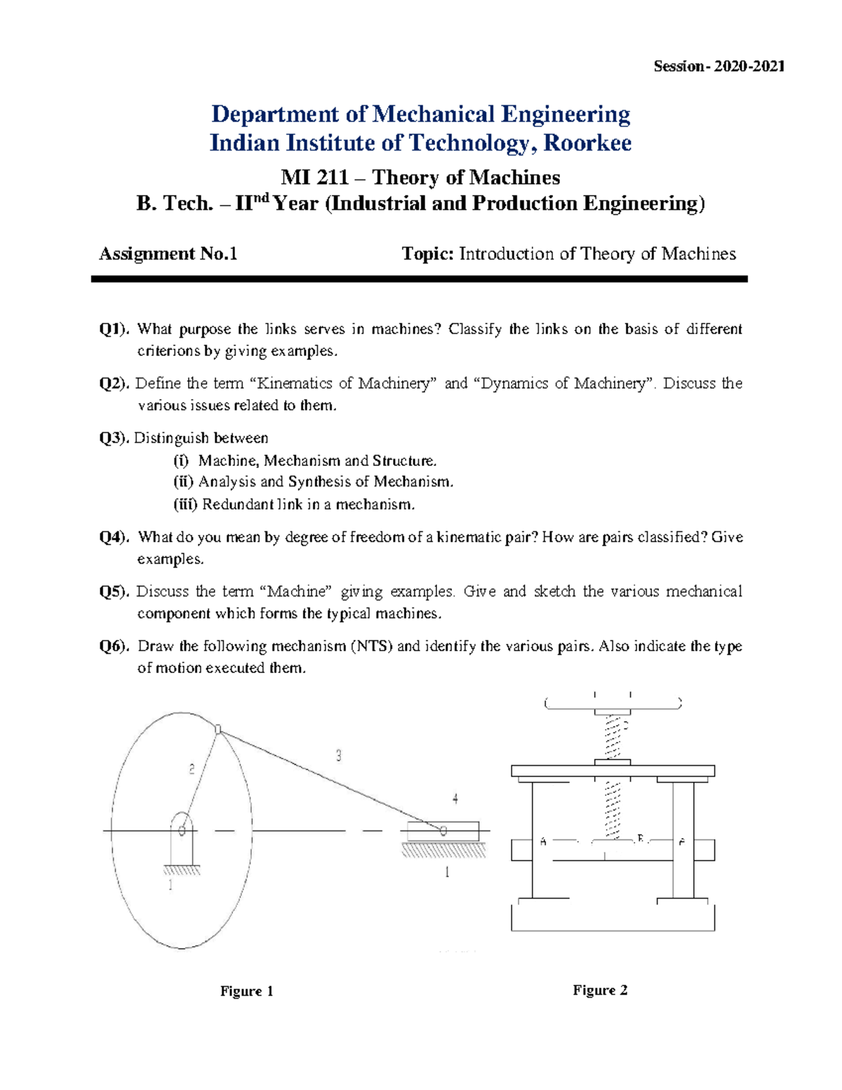 Tutorial Assignment 1 - my machine - Department of Mechanical ...