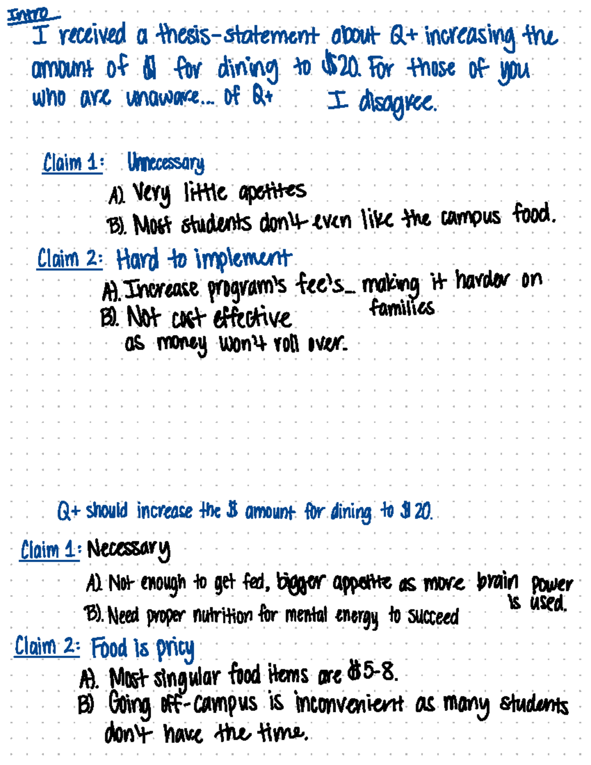 Impromptu Speech Practice - = received a thesis statement about Q ...