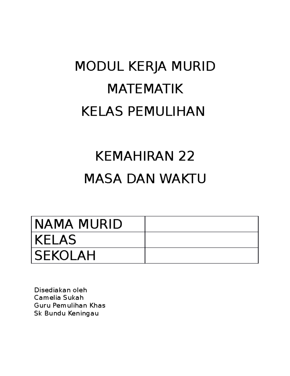 Modul Matematik Kemahiran 22 - MODUL KERJA MURID MATEMATIK KELAS ...