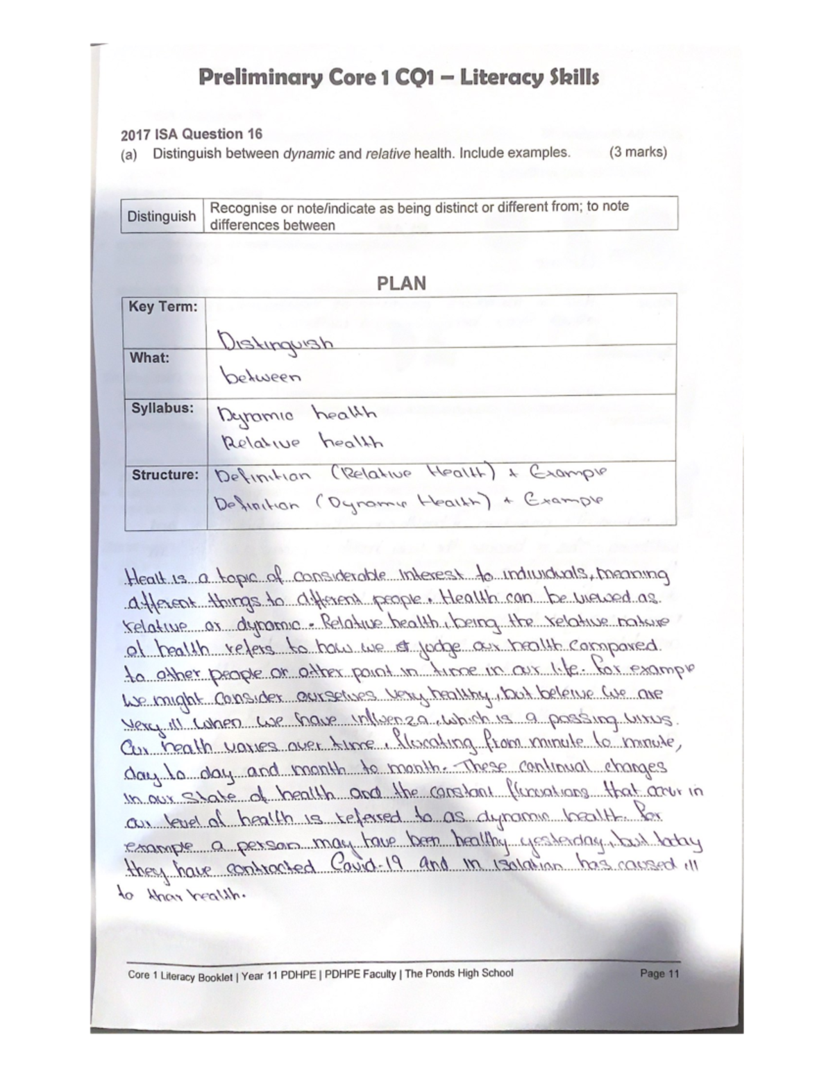 Core 1 Literacy Booklet - Studocu