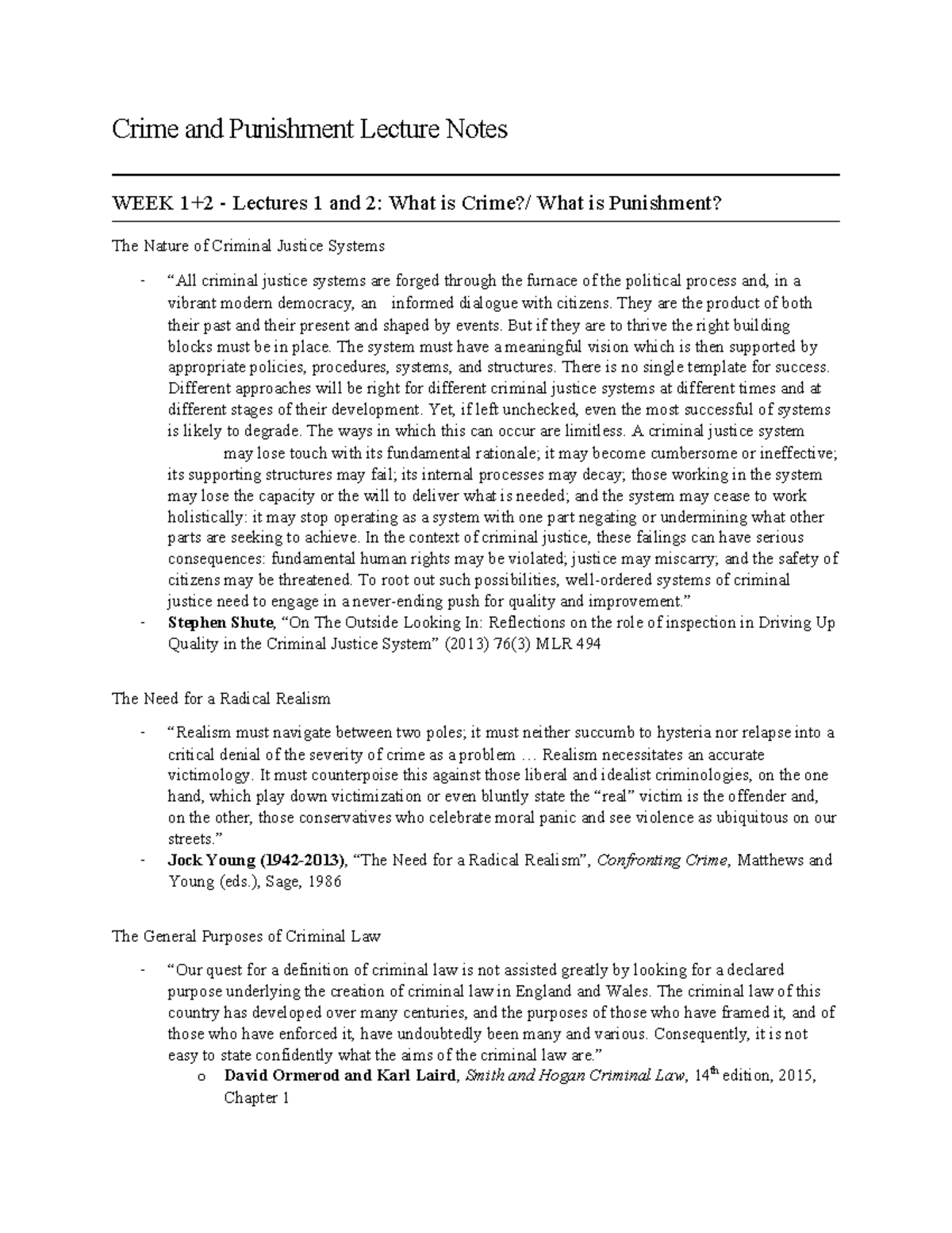 Crime and Punishment Lecture Notes - They are the product of both their ...
