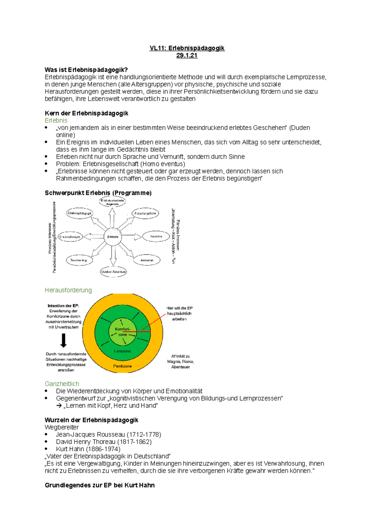 Einführung Pädagogik - VL11: Erlebnispädagogik 29. Was ist Erlebnispädagogik? Erlebnispädagogik ...