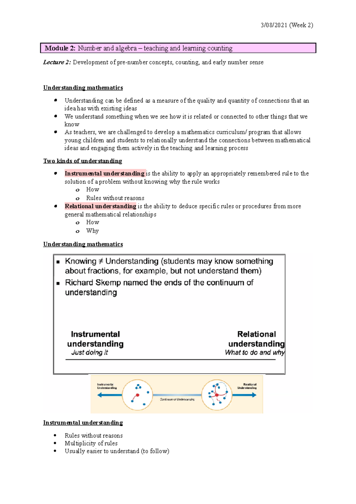 Lecture 2 - Number and algebra – Teaching and learning counting ...