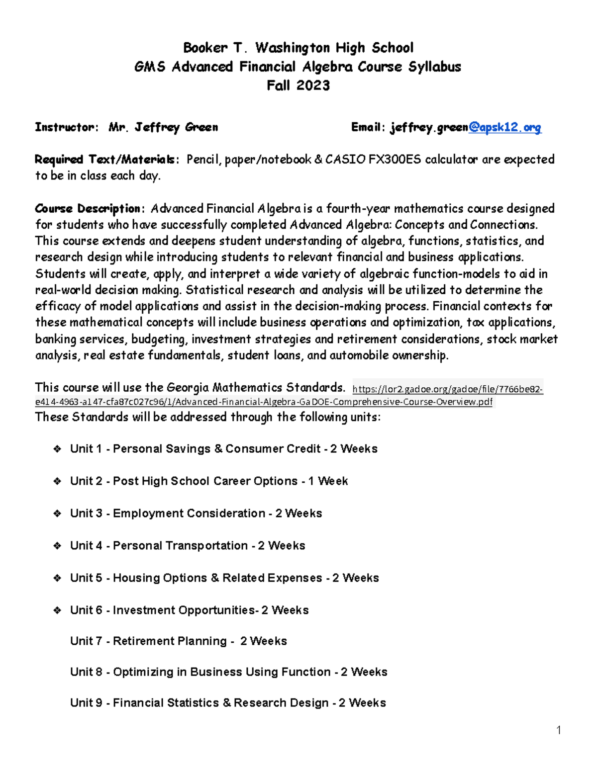 Copy of GMS Advanced Financial Algebra sshobbs - Booker T. Washington ...
