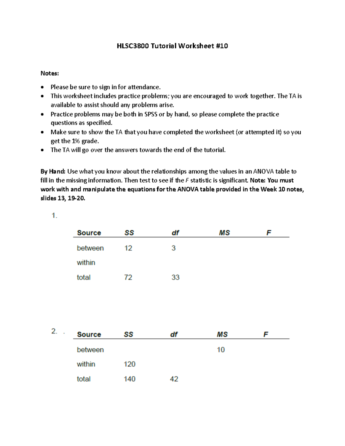 Tutorial 10 - HLSC3800 Tutorial Worksheet Notes: Please be sure to sign ...