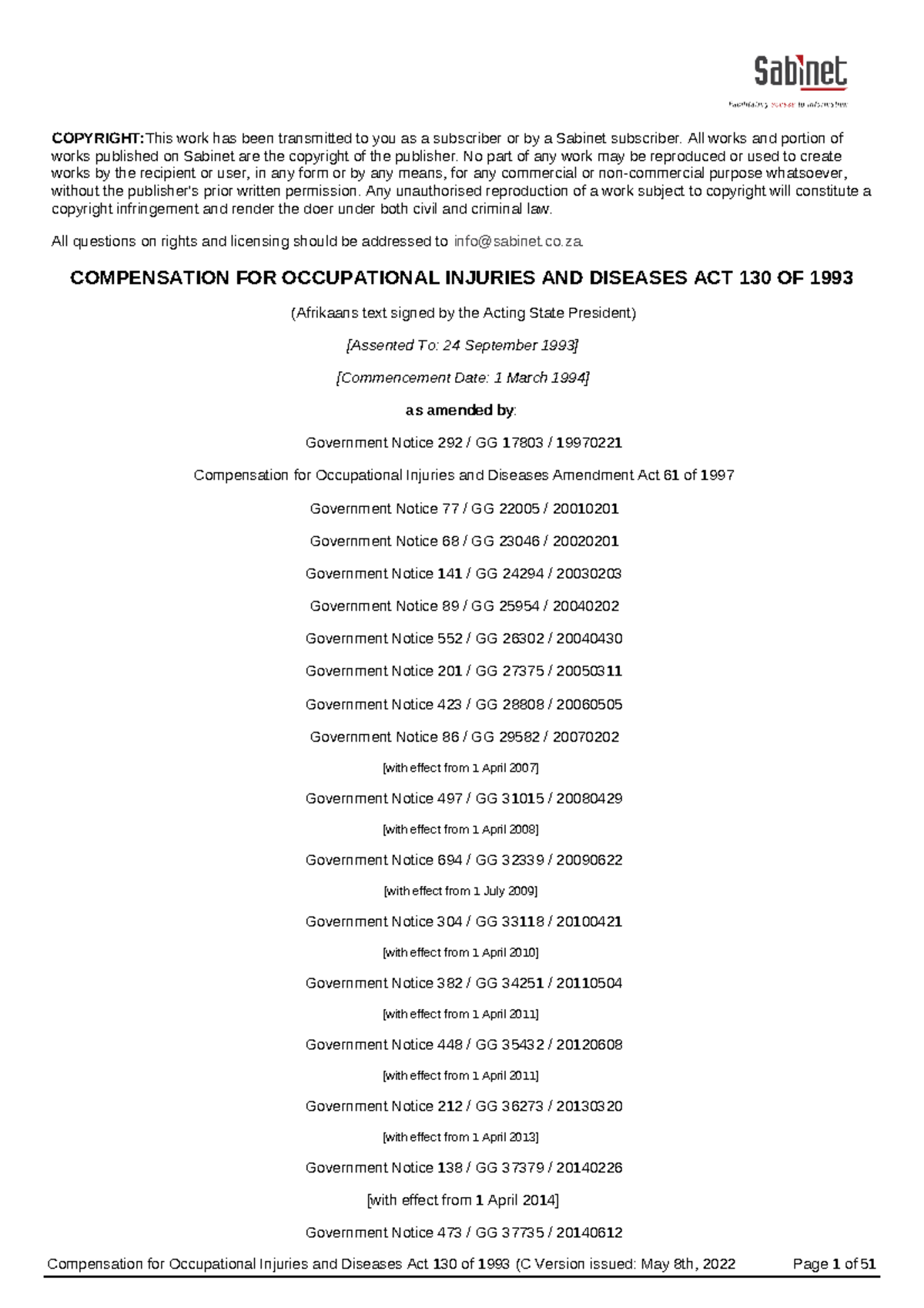 Coida - ACT - COPYRIGHT: This work has been transmitted to you as a ...