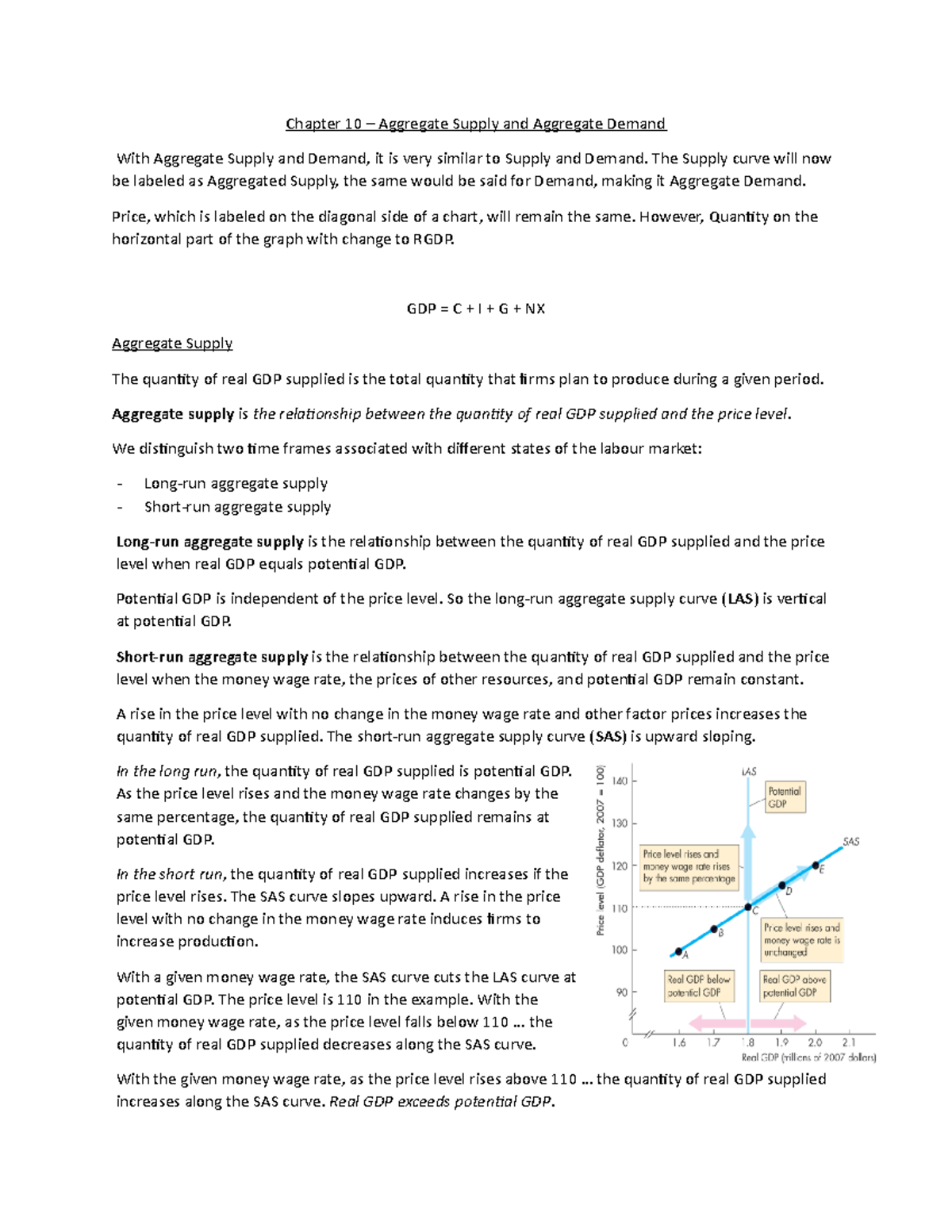 Chapter 10 - Aggregate Supply and Aggregate Demand - Chapter 10 ...