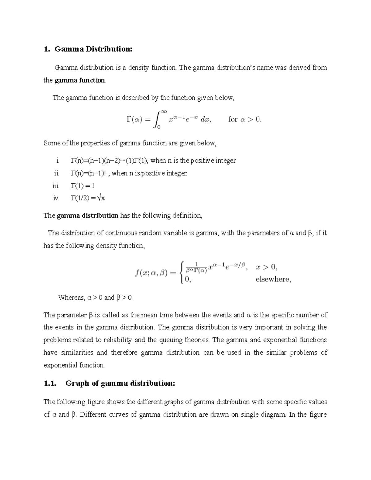 Gamma distribution - Summary Probability & Statistics for Engineers ...