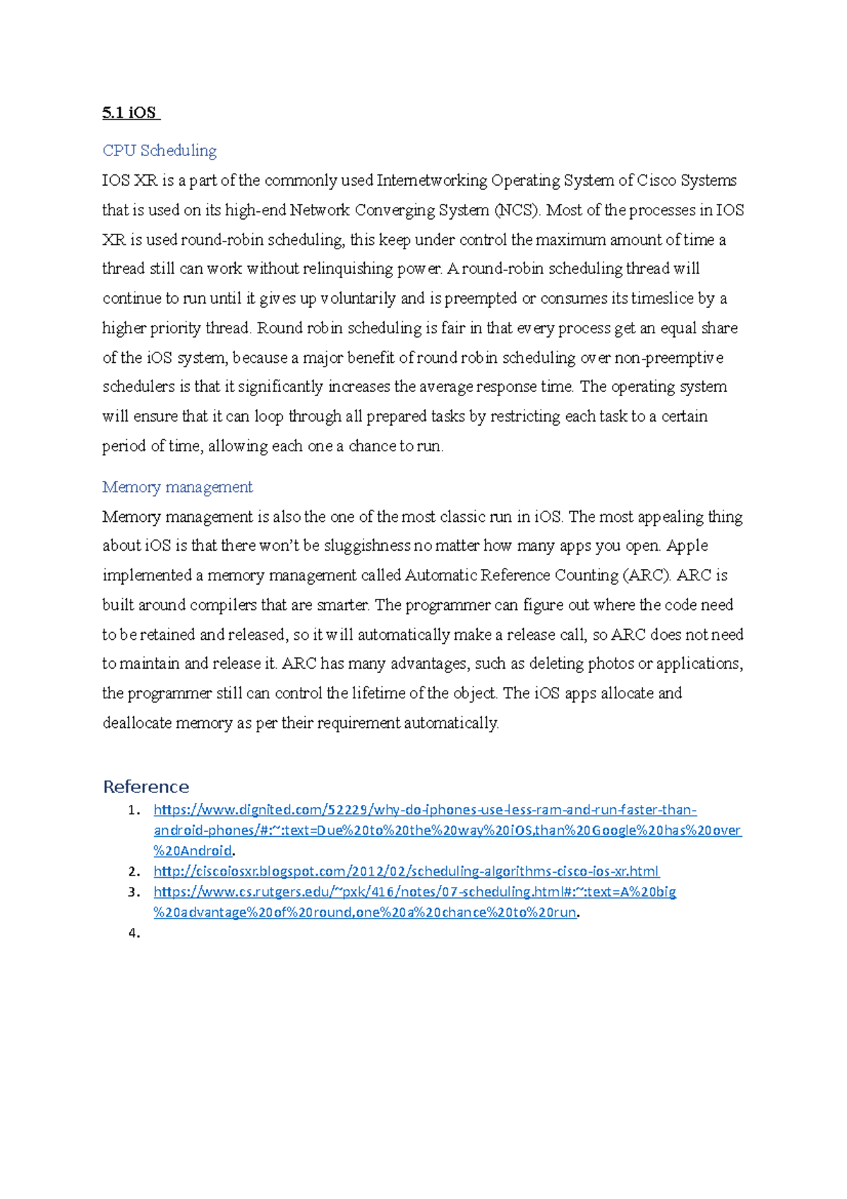 CSA Individual Assignment - 5 iOS CPU Scheduling IOS XR is a part of ...