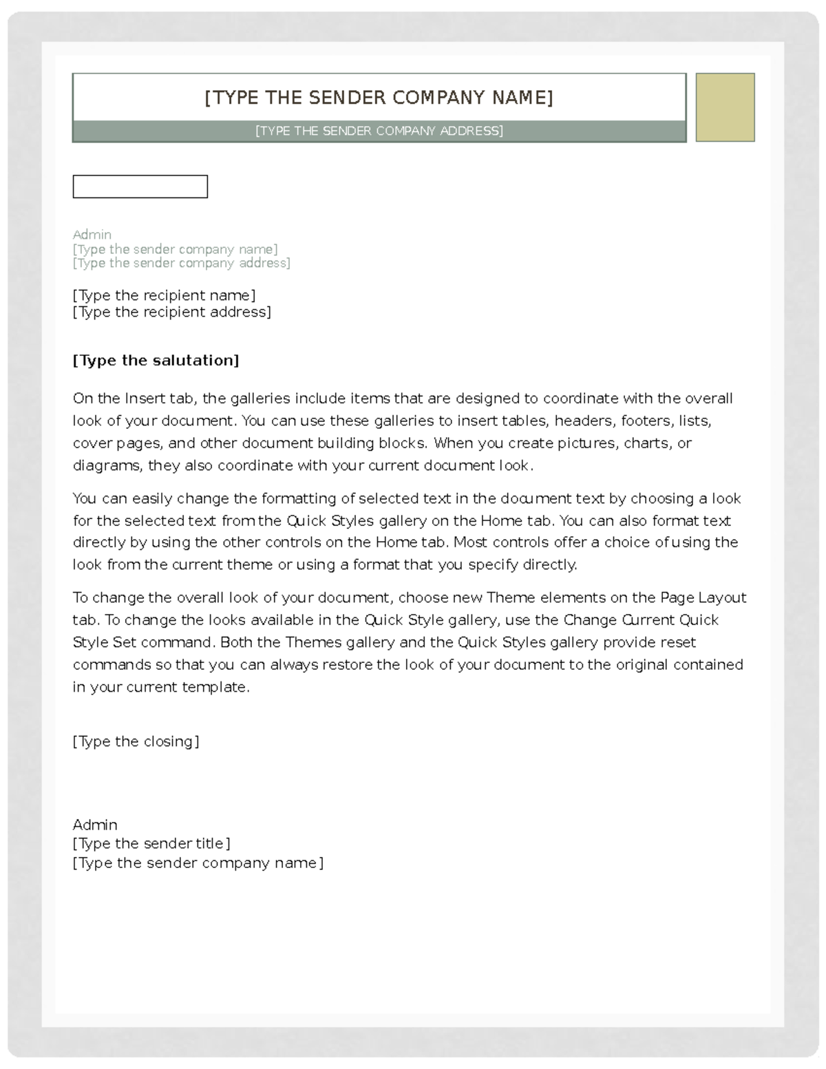 Type the sender company name - [TYPE THE SENDER COMPANY NAME] [TYPE THE ...