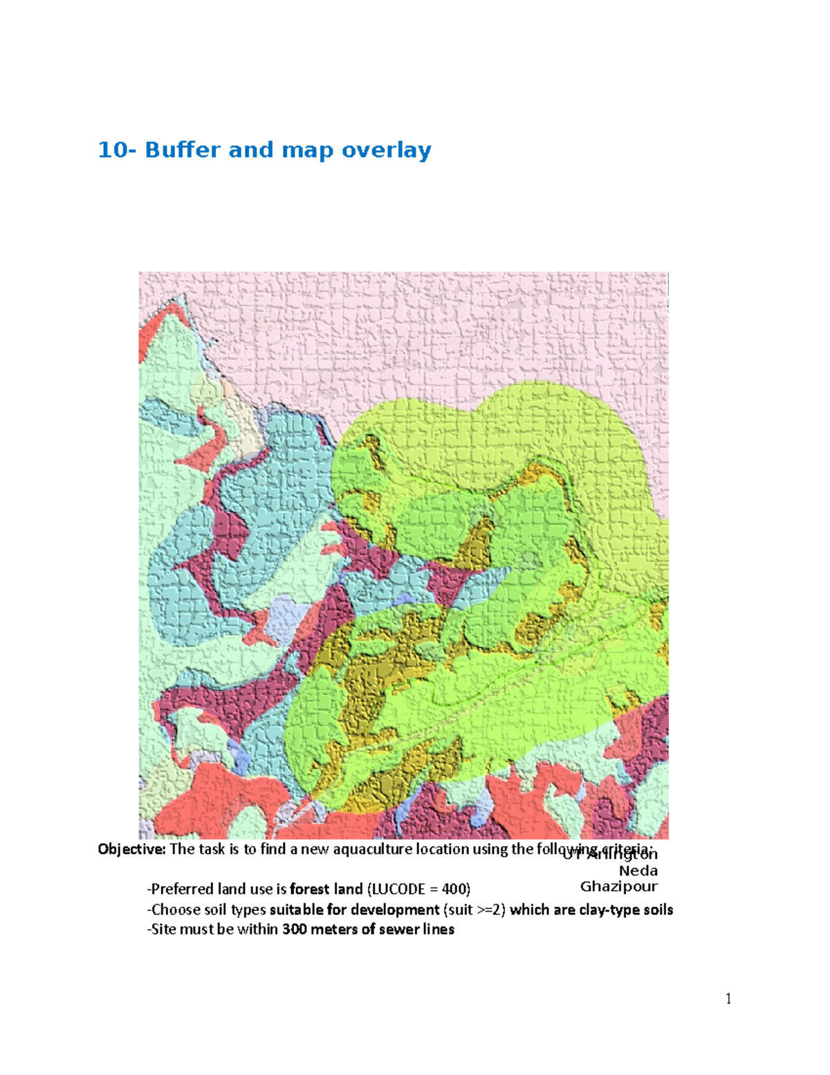 Gispro Lab 10 Lab Materials For Arcgispro 10 Buffer And Map Overlay Objective The Task Is