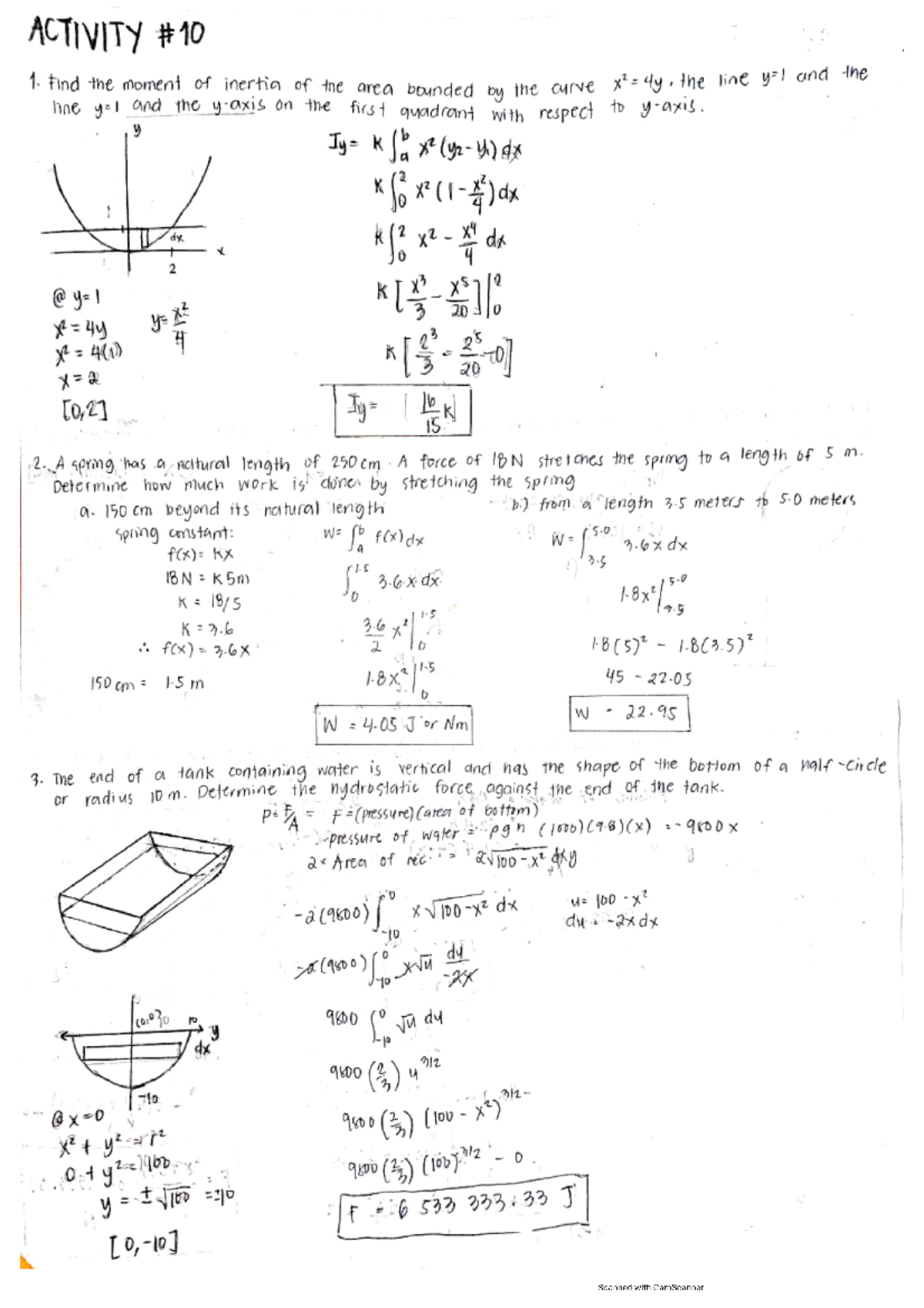 moment of inertia integral calculus application problems with solutions ...