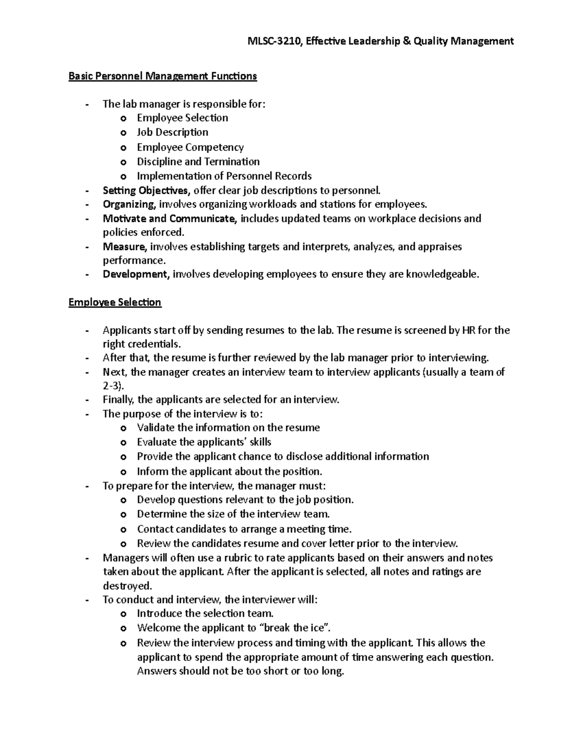 Human Resources - Basic Personnel Management Functions - The lab ...