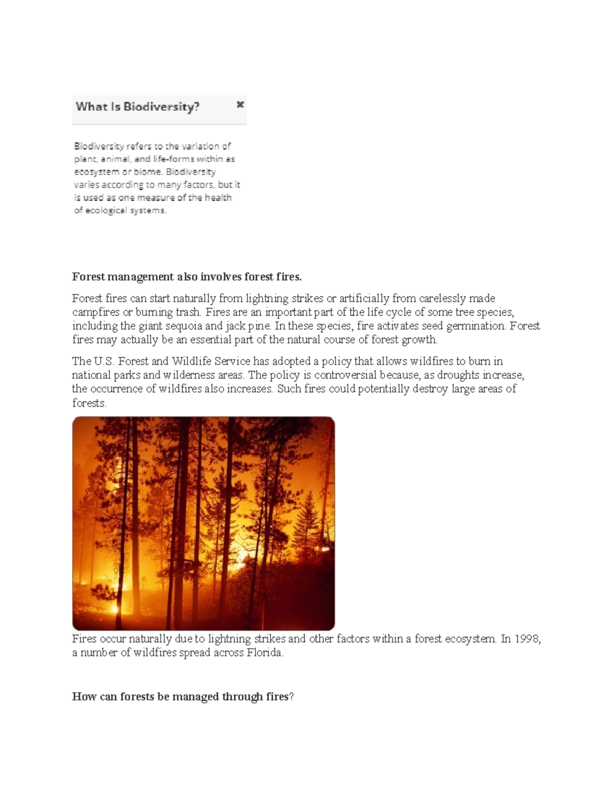 Note 9 - notes - Forest management also involves forest fires. Forest ...