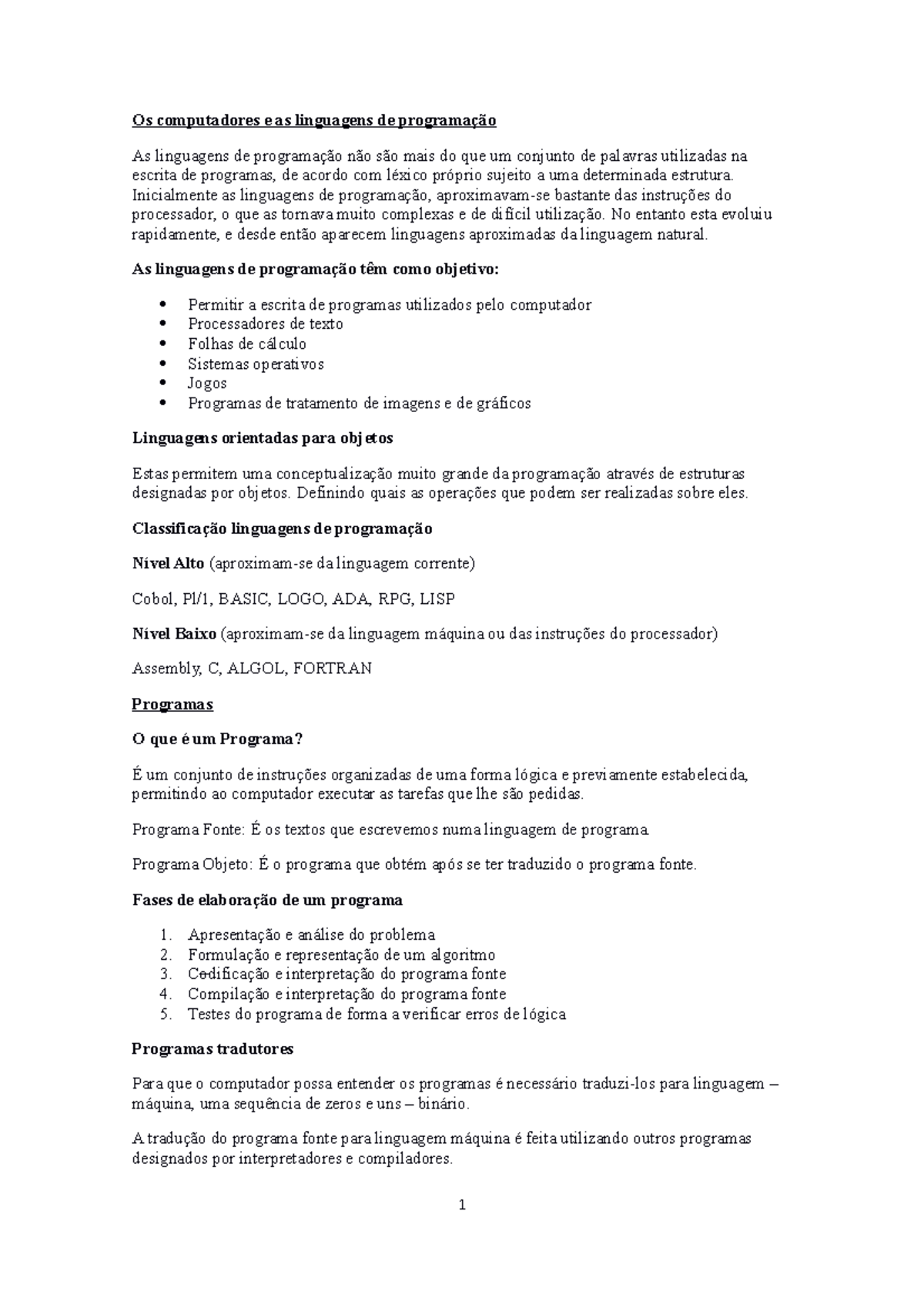 Linguagensdeprogramacao - Os computadores e as linguagens de ...