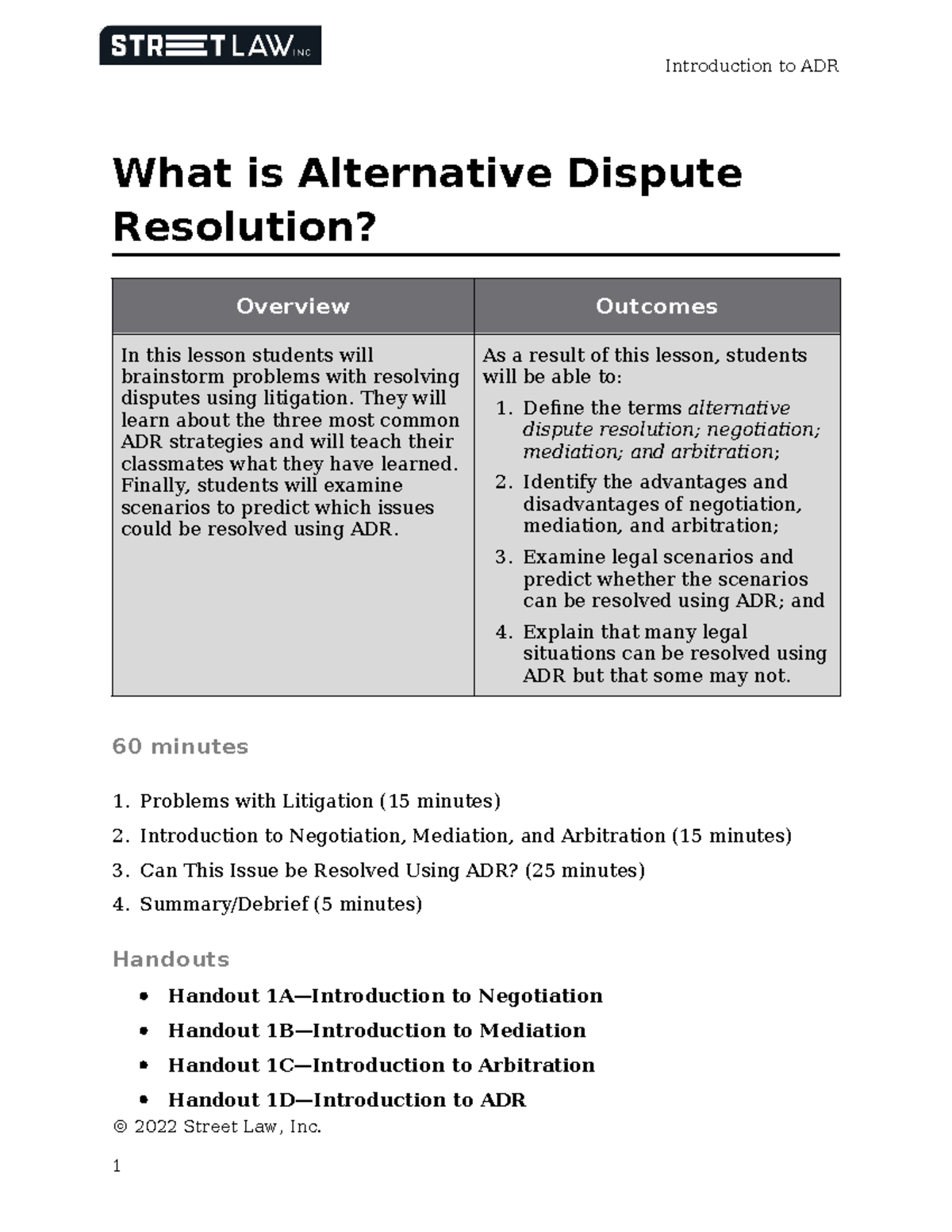 ADR scenarios of alternative dispute resolution - Introduction to ADR What is Alternative ...