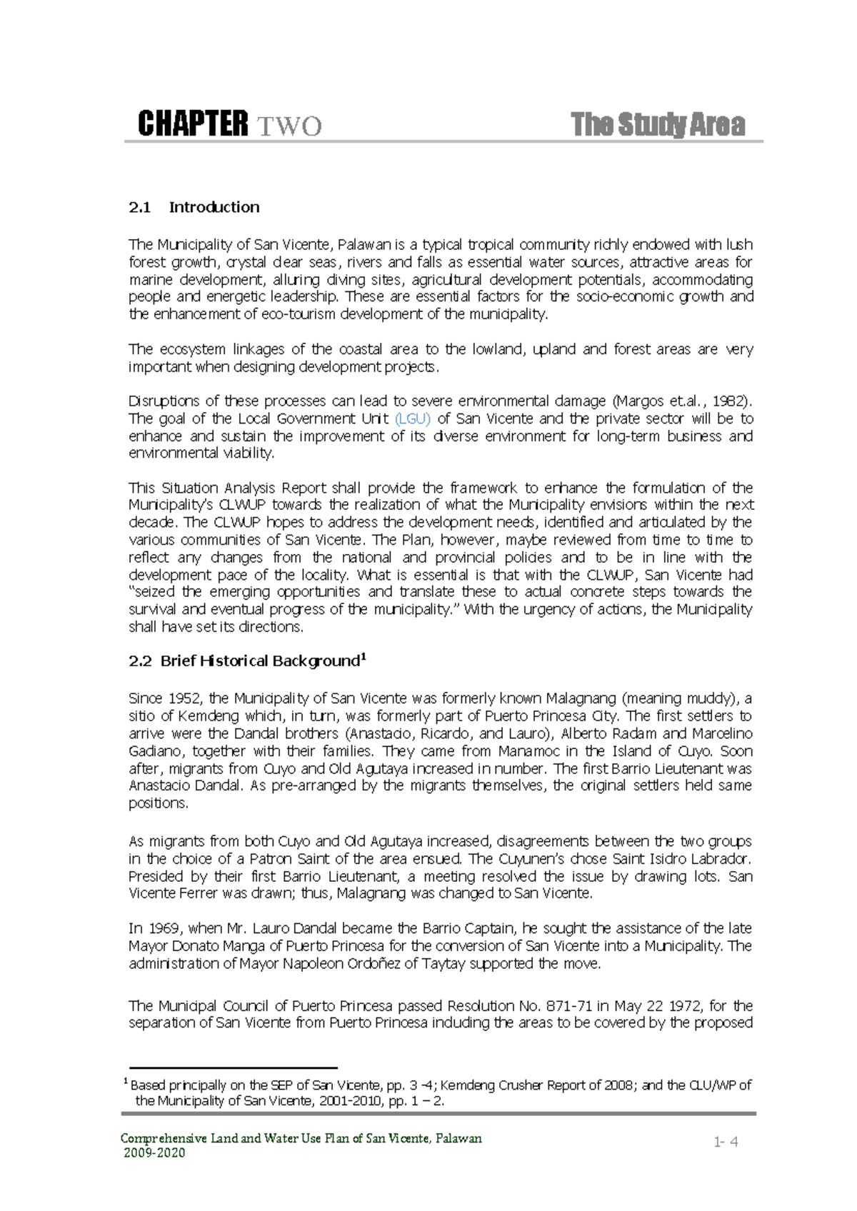 Section 1 - CLWUP - Comprehensive Land and Water Use Plan of San ...