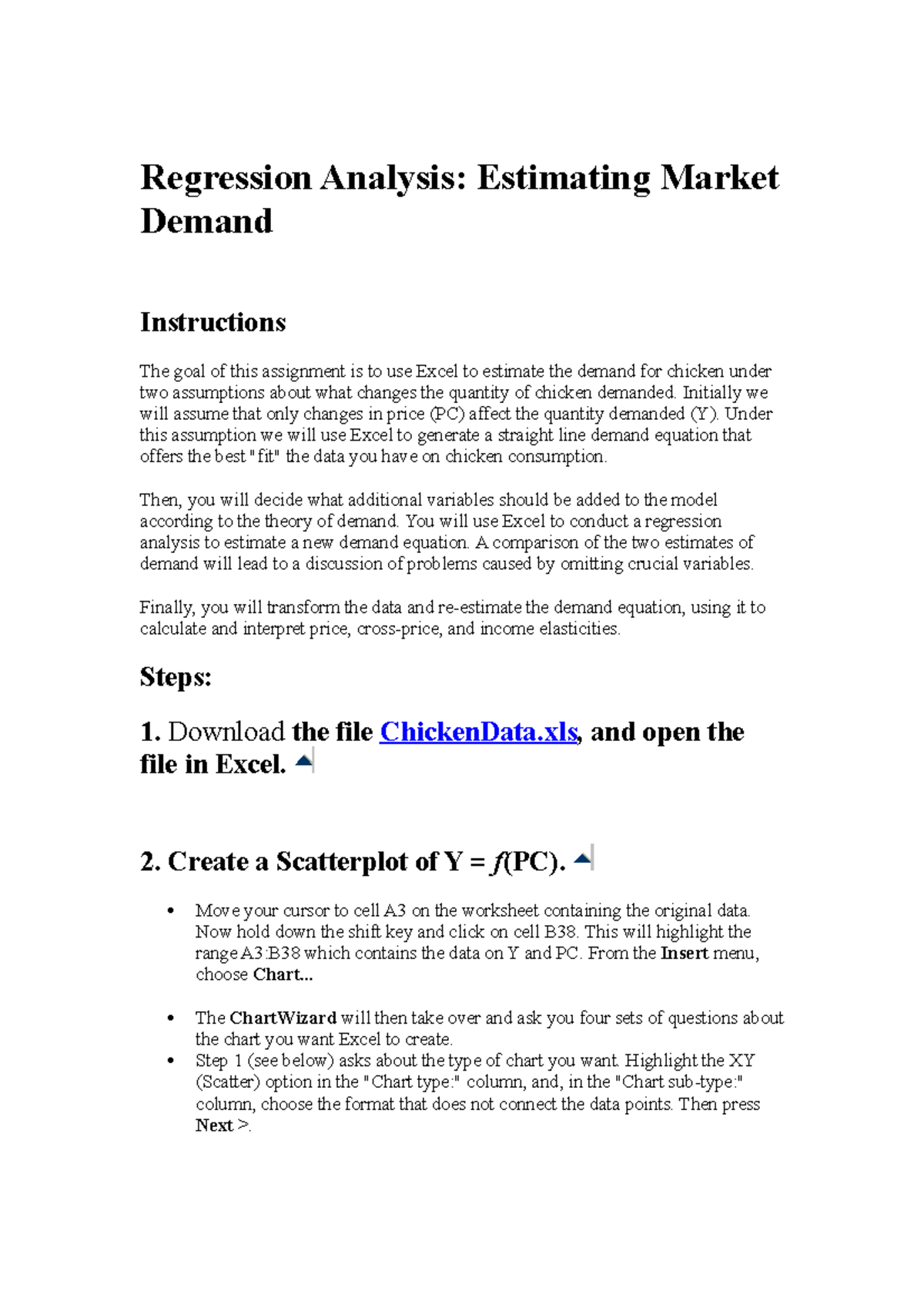 Topic 2 - Regression Analysis-Estimating Demand - Regression Analysis: Estimating Market Demand ...